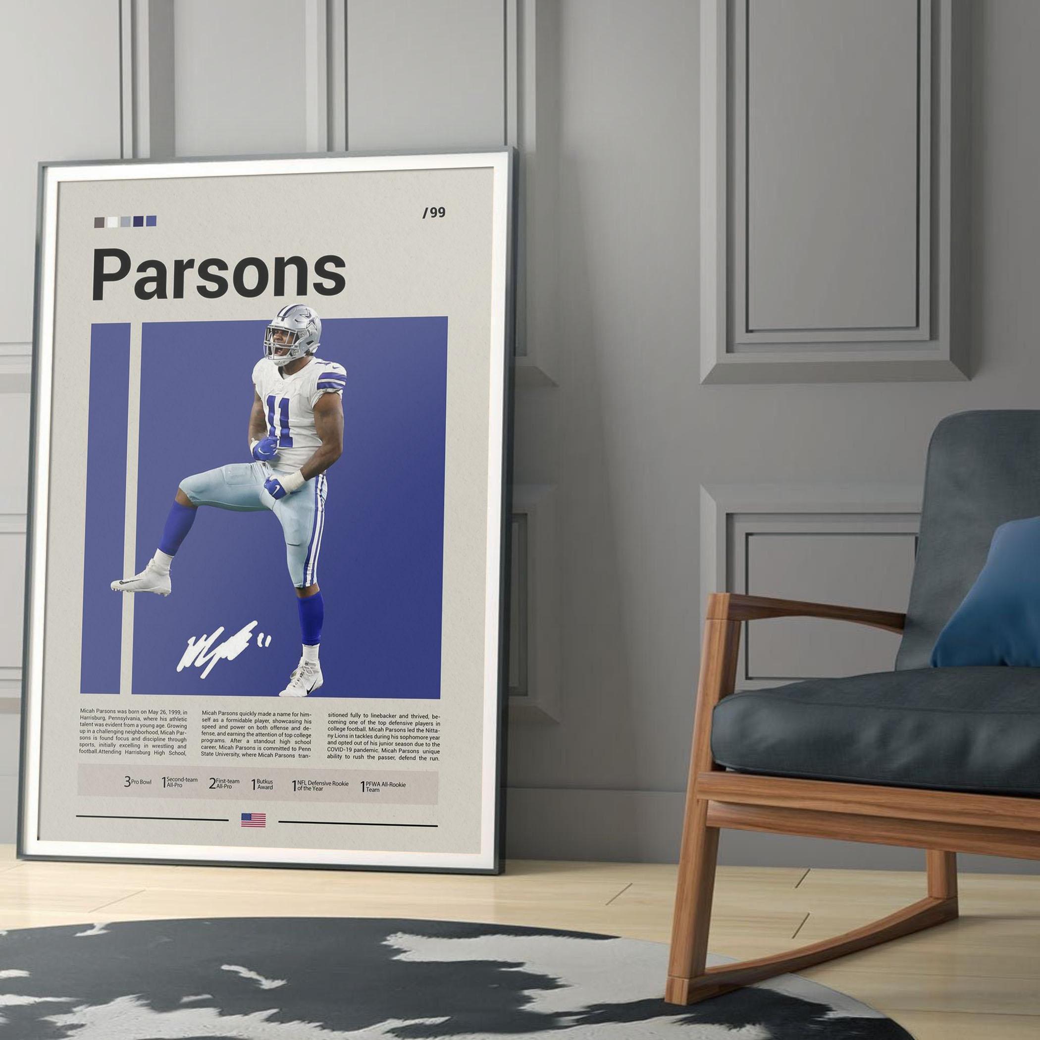 Minimalist Micah Parsons Dallas Cowboys Poster