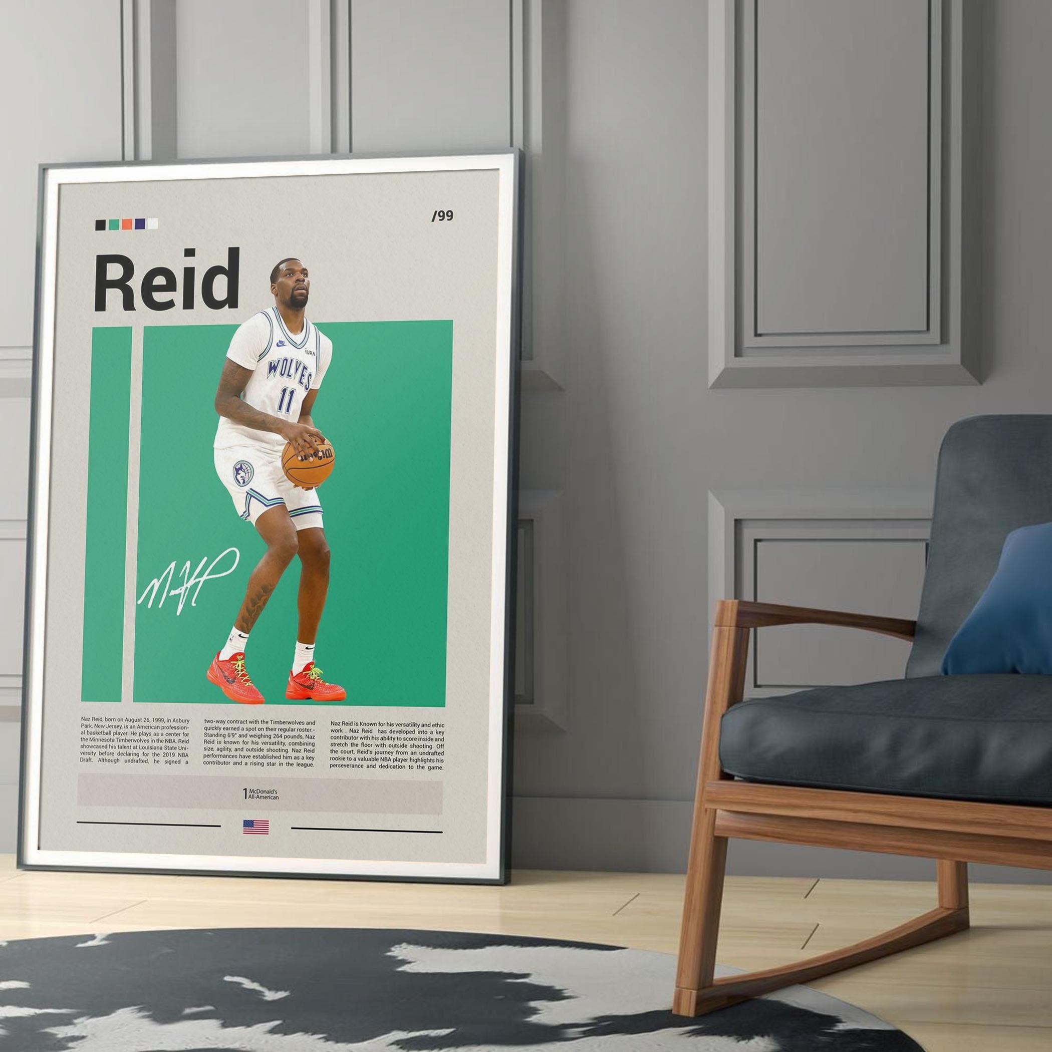 Minimalist Naji Reid Minnesota Timberwolves Poster
