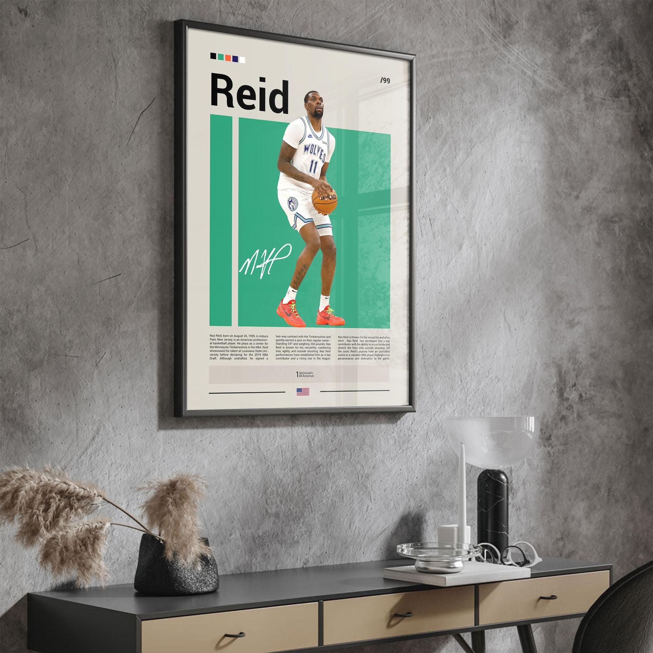 Minimalist Naji Reid Minnesota Timberwolves Poster