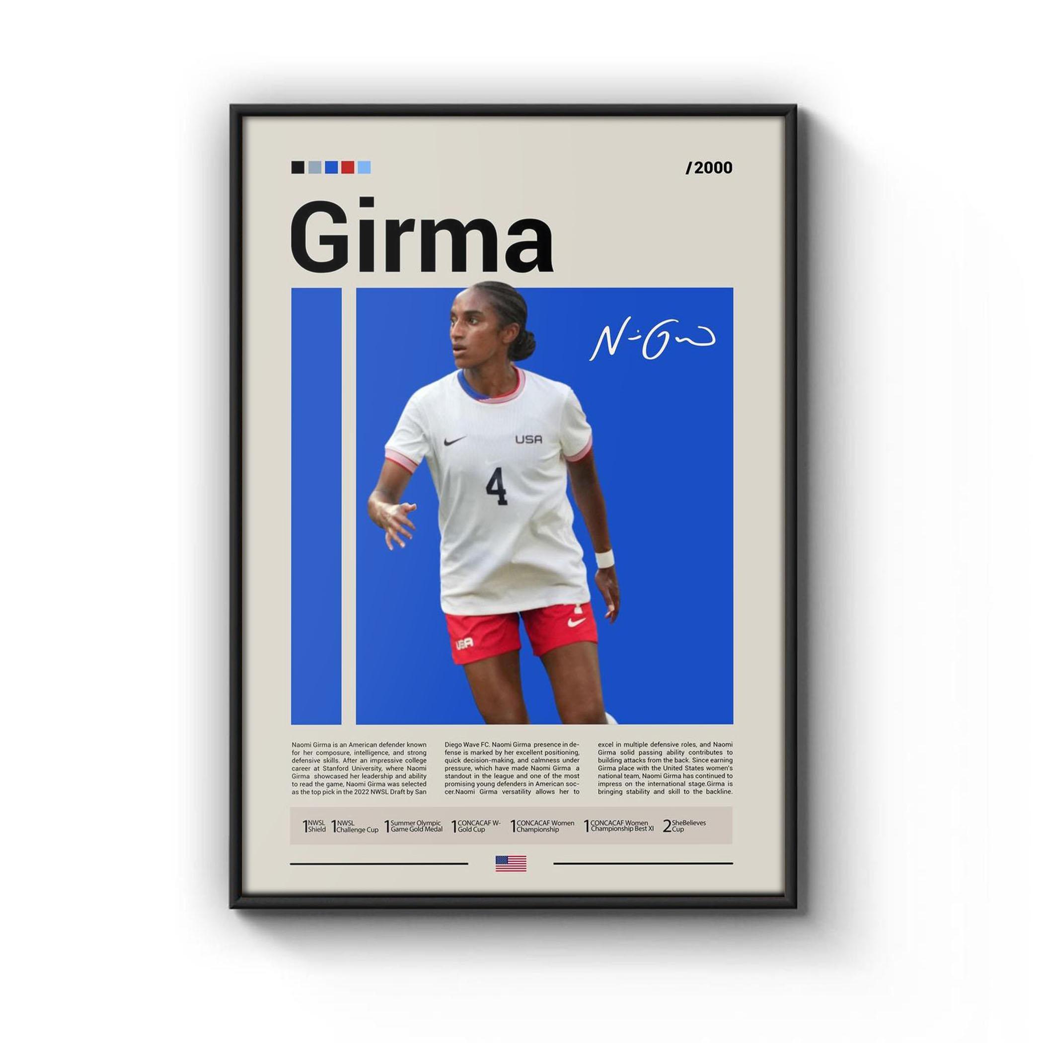 Minimalist Naomi Girma US Women's Soccer Poster