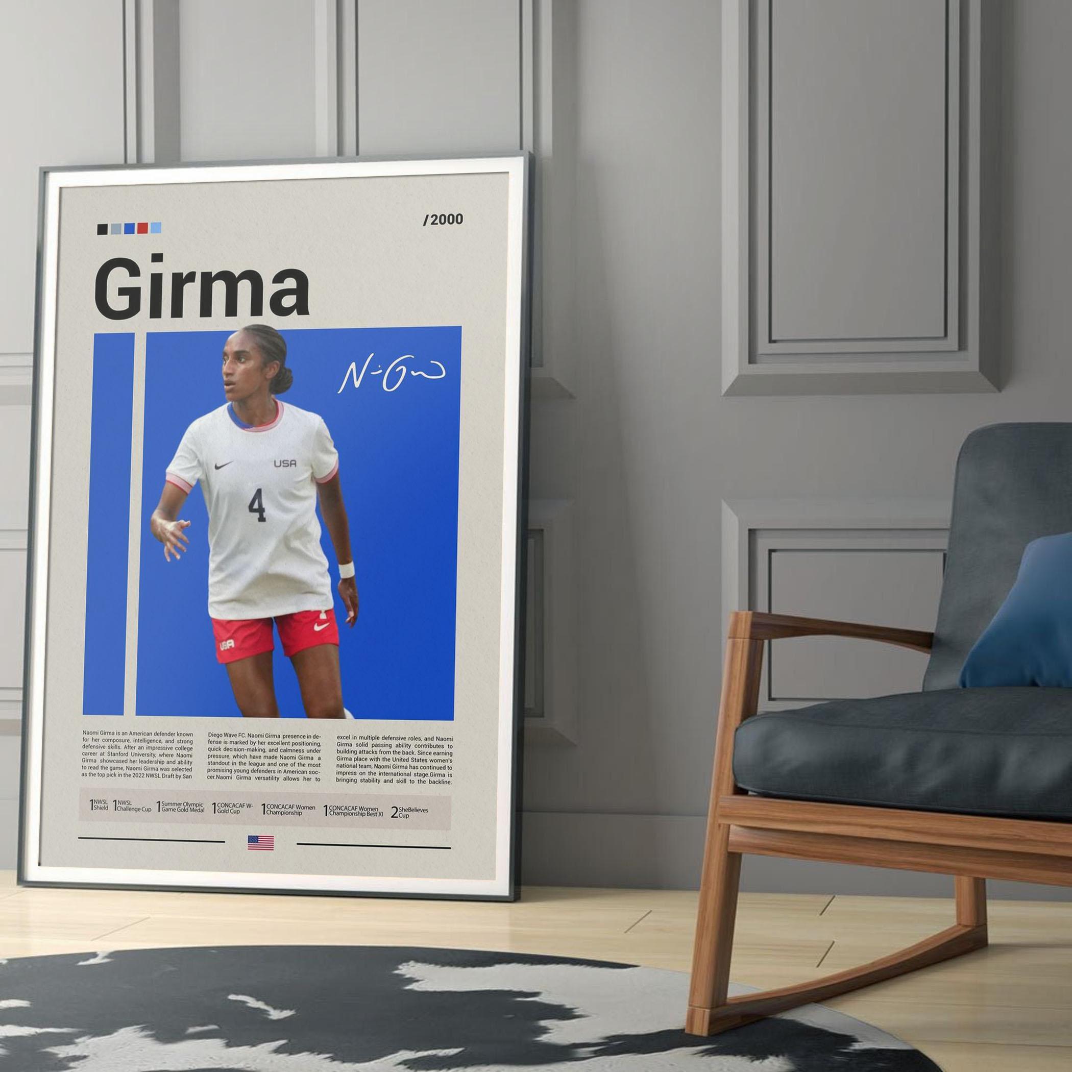 Minimalist Naomi Girma US Women's Soccer Poster