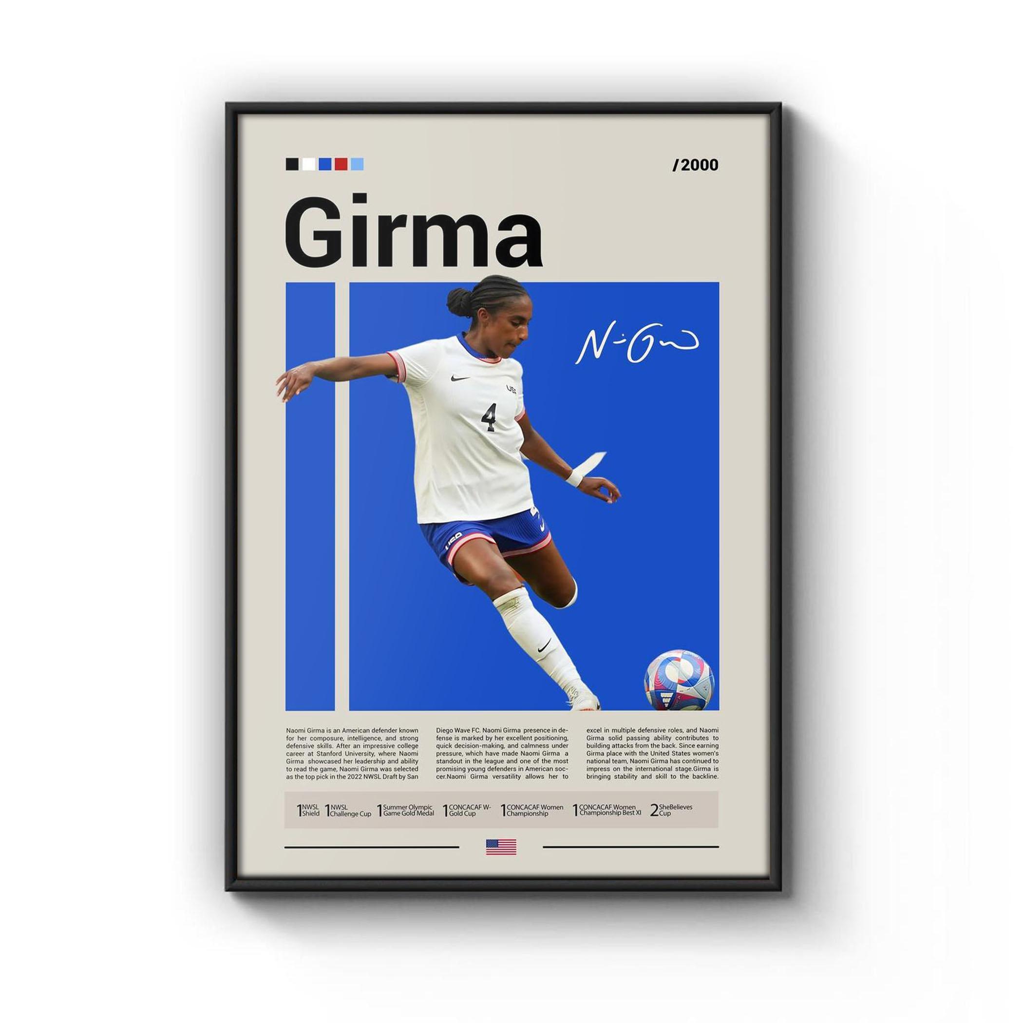 Minimalist Naomi Girma USWNT Poster