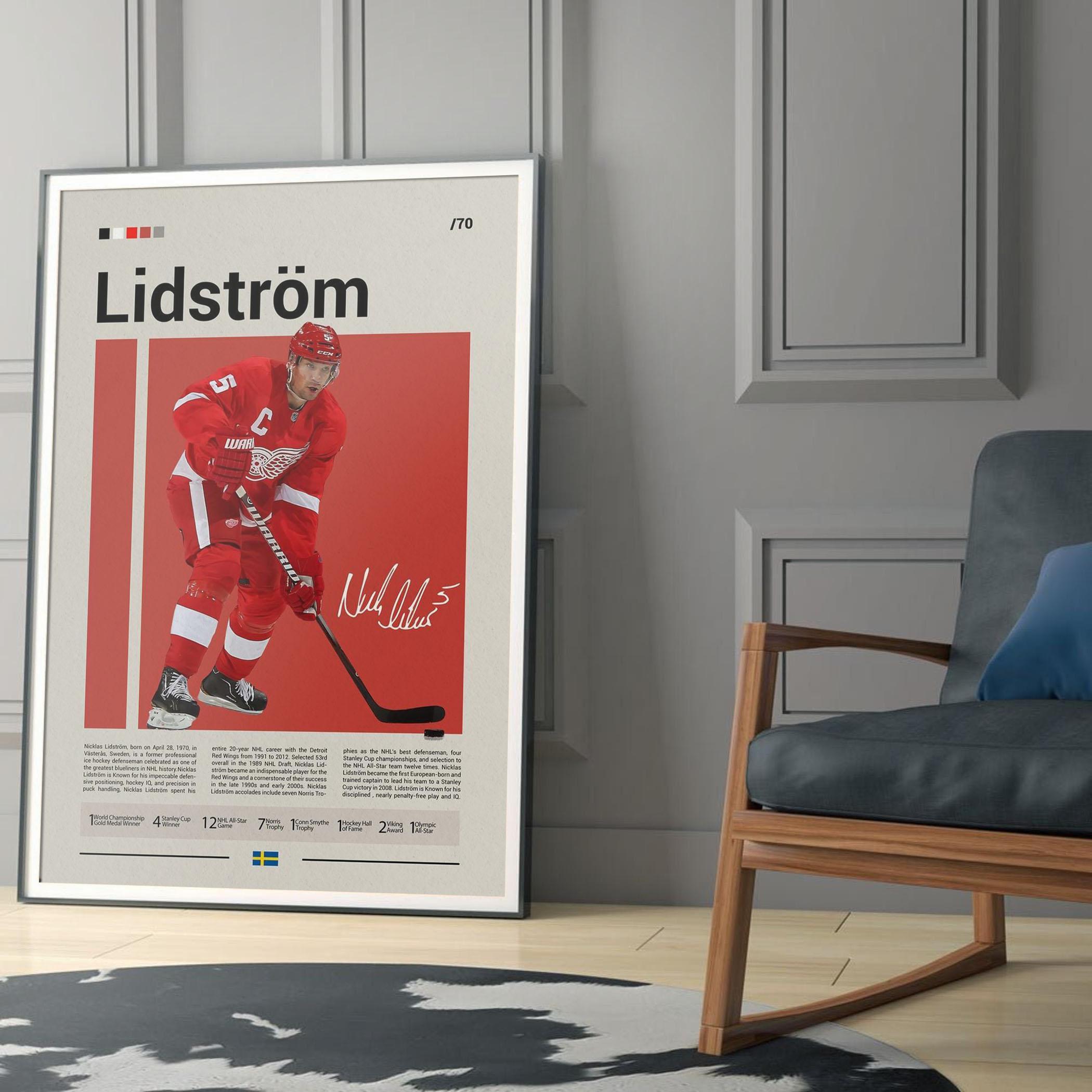 Minimalist Nicklas Lidström Detroit Red Wings Poster