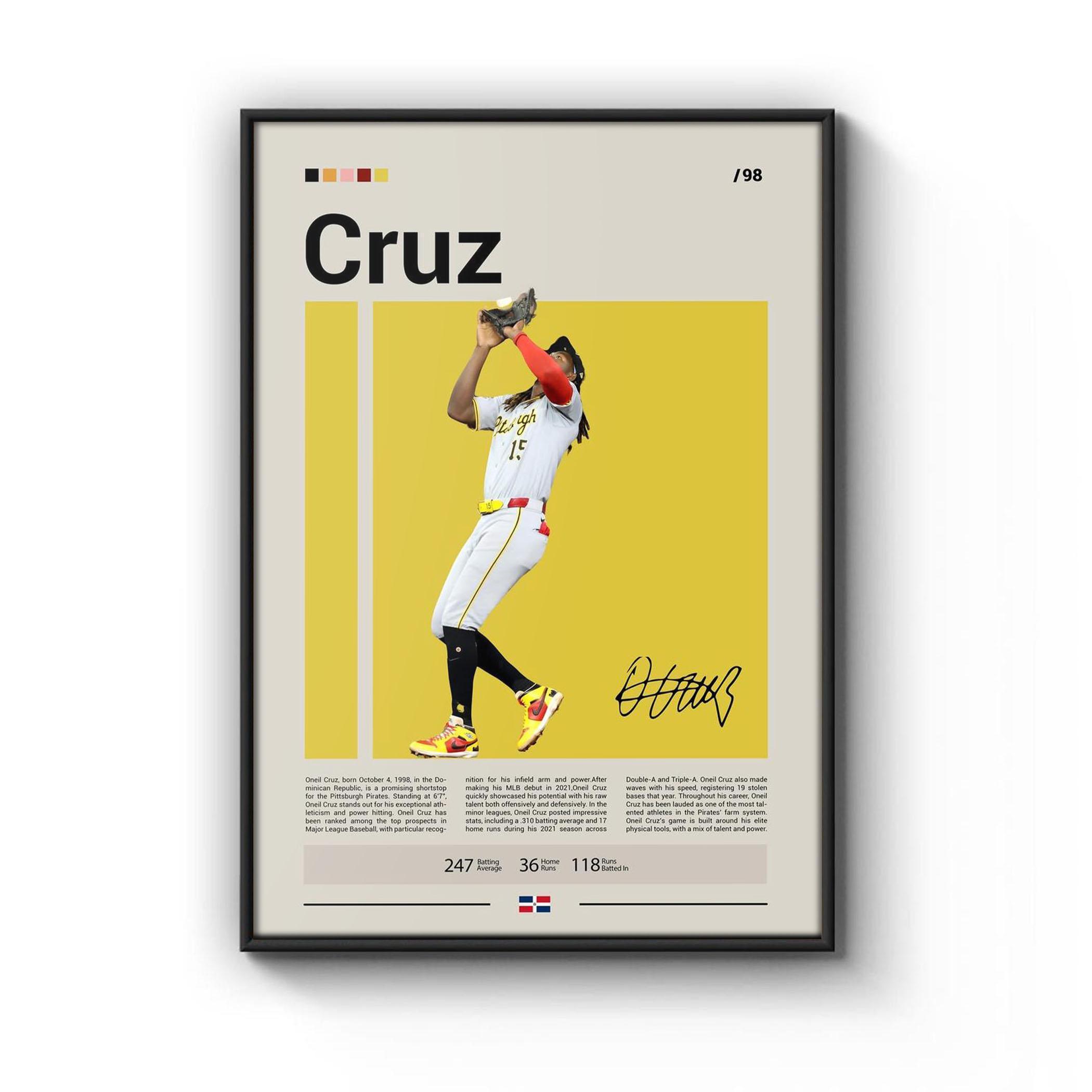 Minimalist Oneil Cruz Pittsburgh Pirates Poster