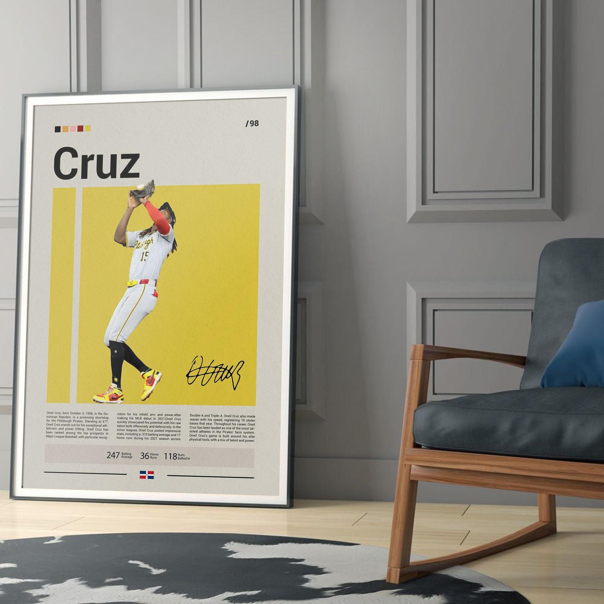 Minimalist Oneil Cruz Pittsburgh Pirates Poster