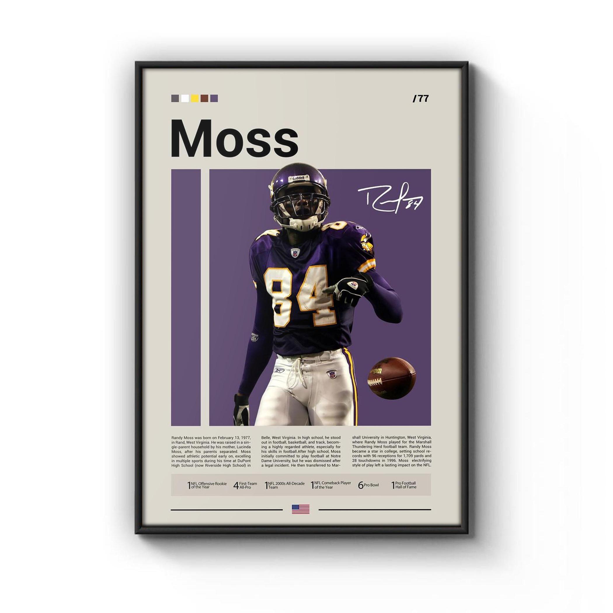 Minimalist Randy Moss Minnesota Vikings Poster
