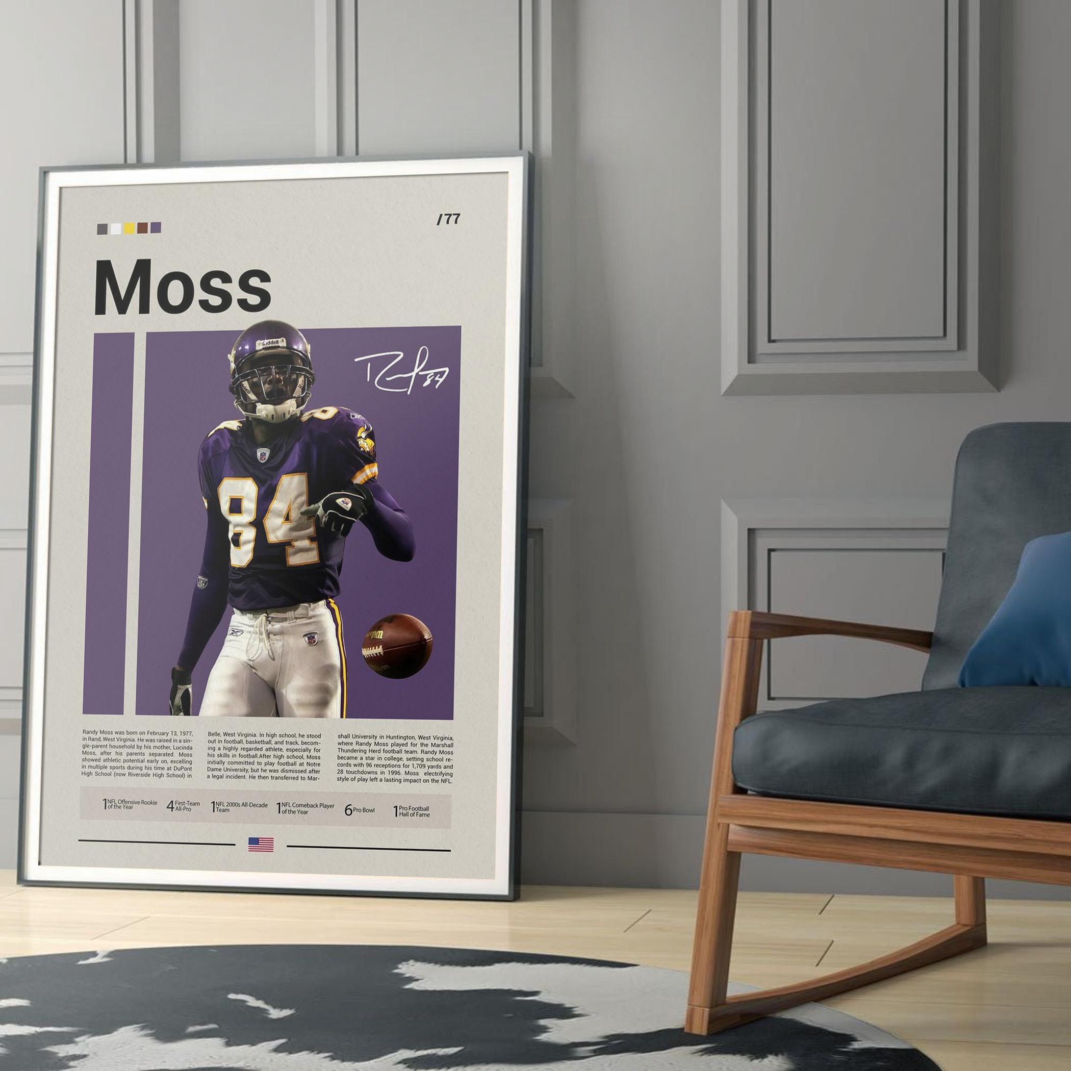 Minimalist Randy Moss Minnesota Vikings Poster