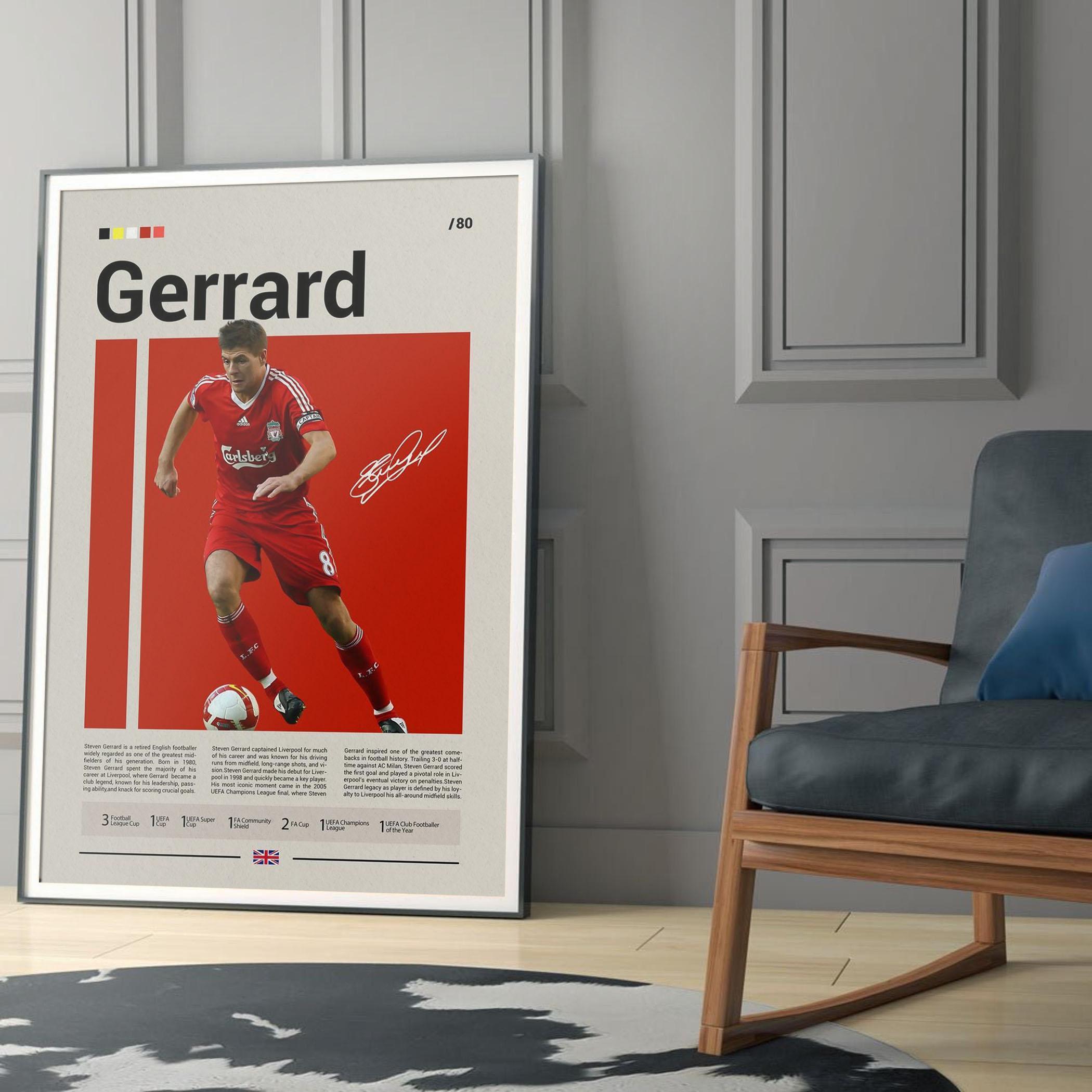 Minimalist Steven Gerrard Liverpool FC Poster