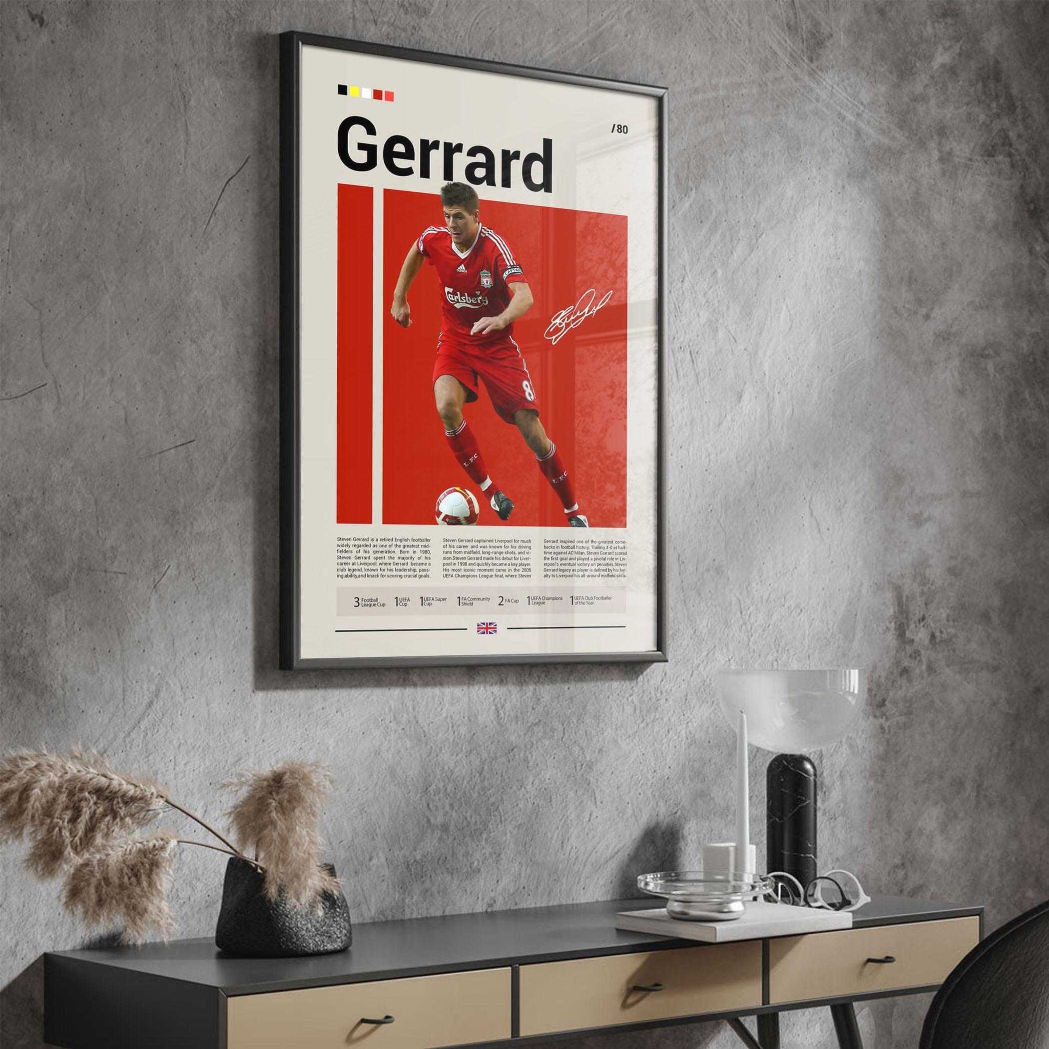 Minimalist Steven Gerrard Liverpool FC Poster