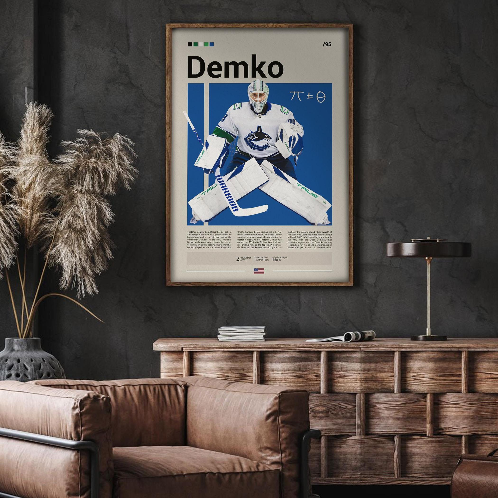 Minimalist Thatcher Demko Vancouver Canucks Poster