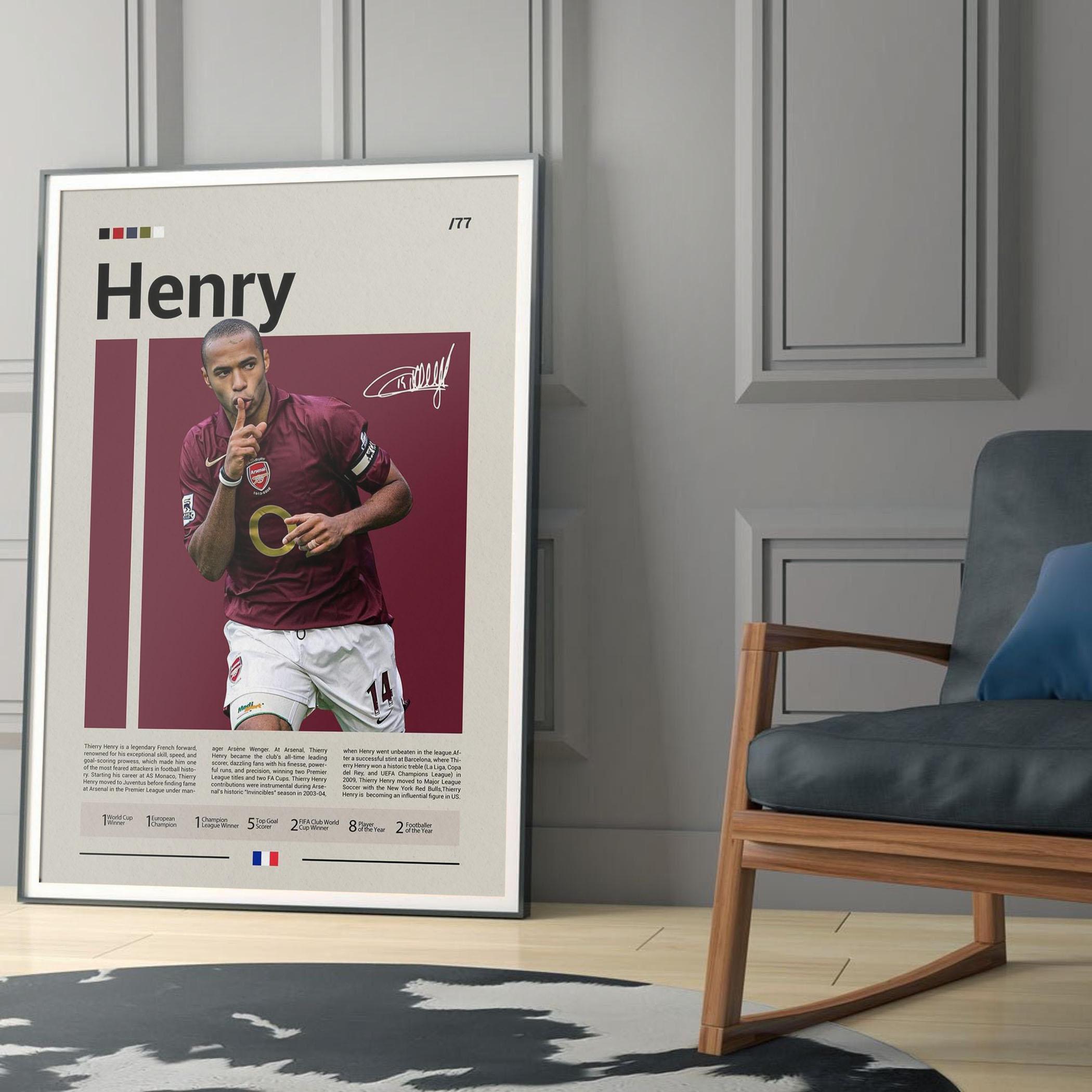 Minimalist Thierry Henry France National Team Poster