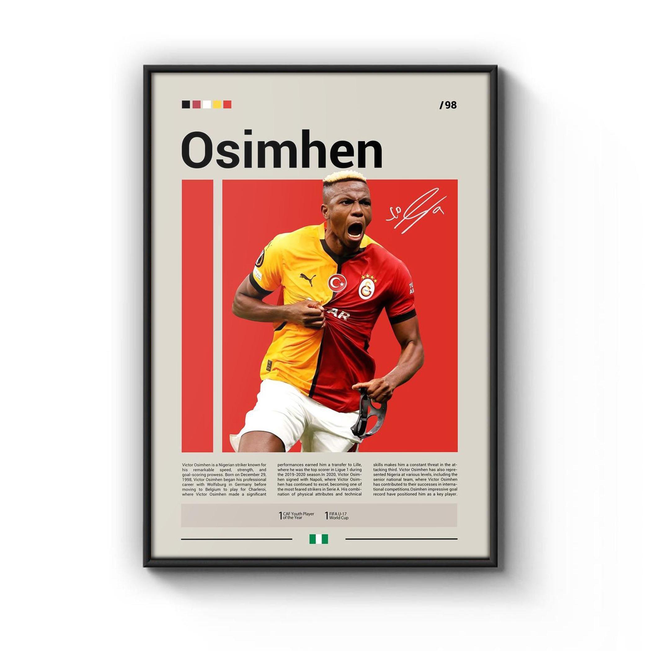 Minimalist Victor Osimhen Nigerian Soccer Poster