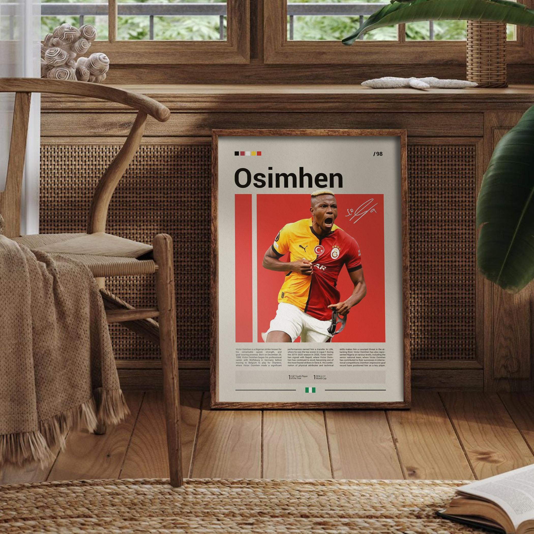 Minimalist Victor Osimhen Nigerian Soccer Poster