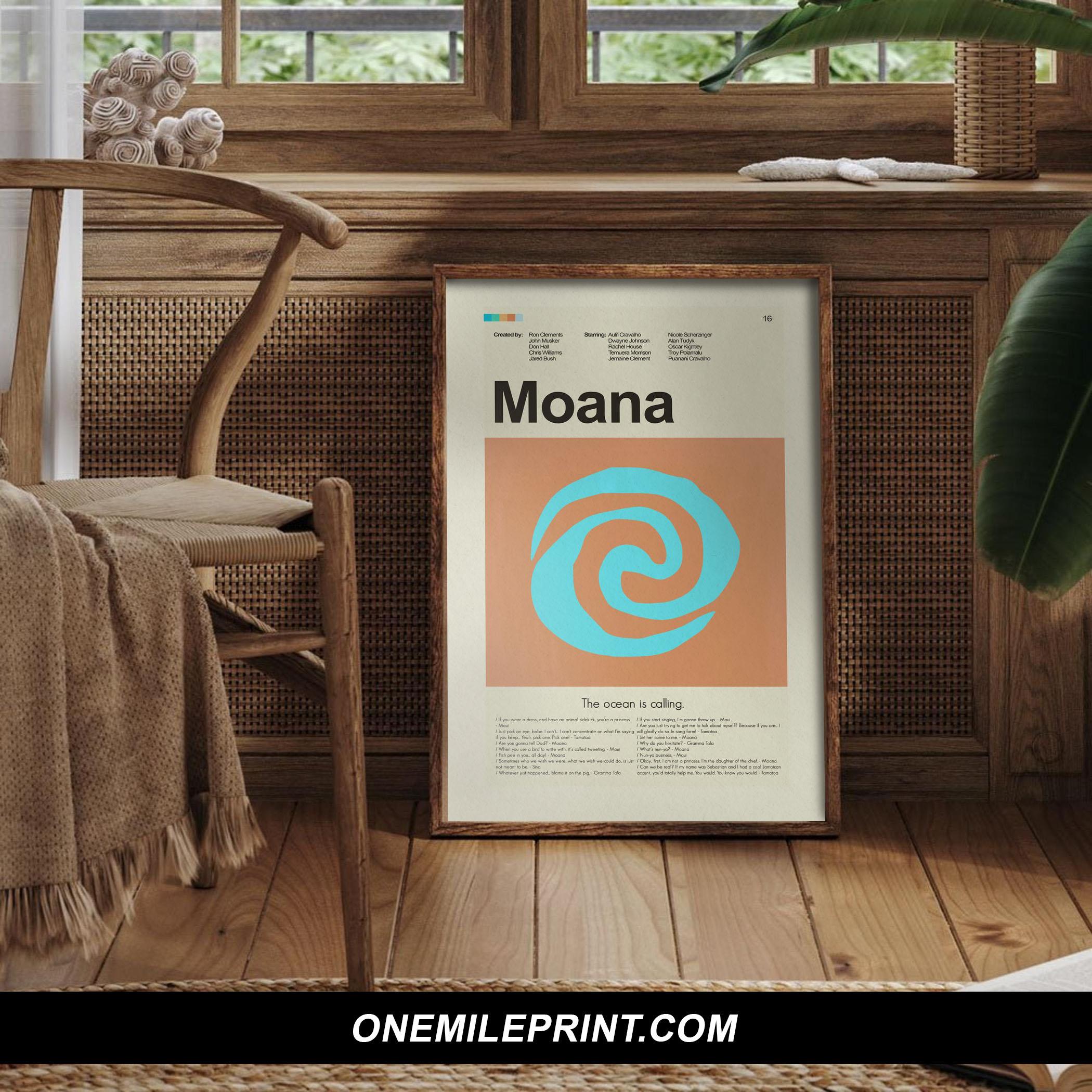 Mid Century Modern Moana Movie Poster
