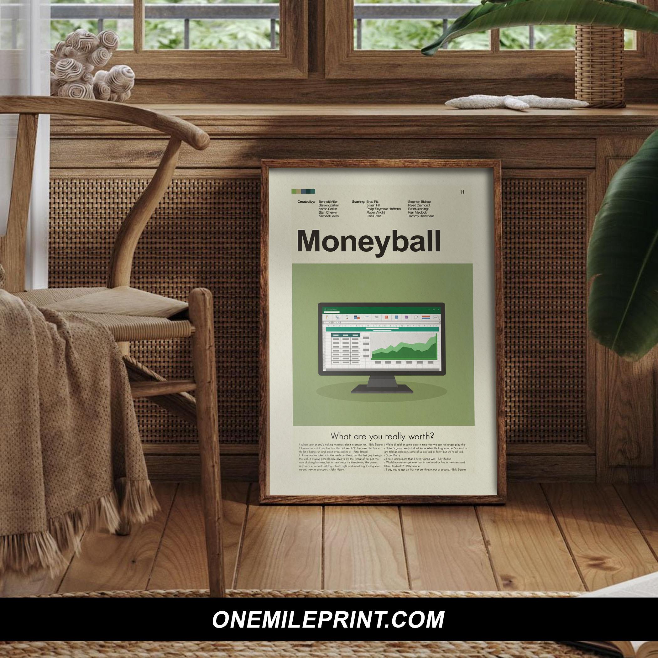 Mid Century Modern Moneyball Movie Poster