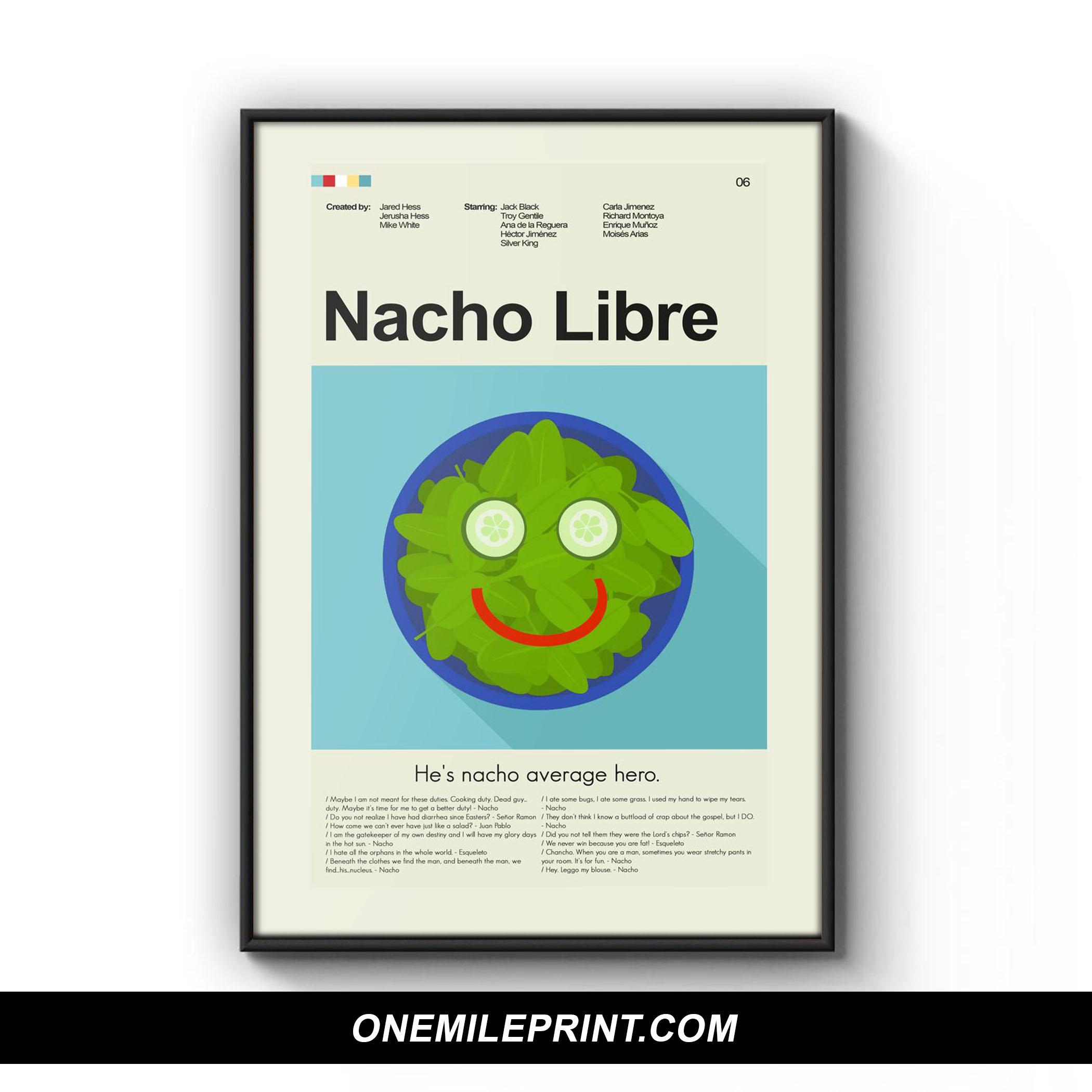 Mid Century Modern Nacho Libre Movie Poster