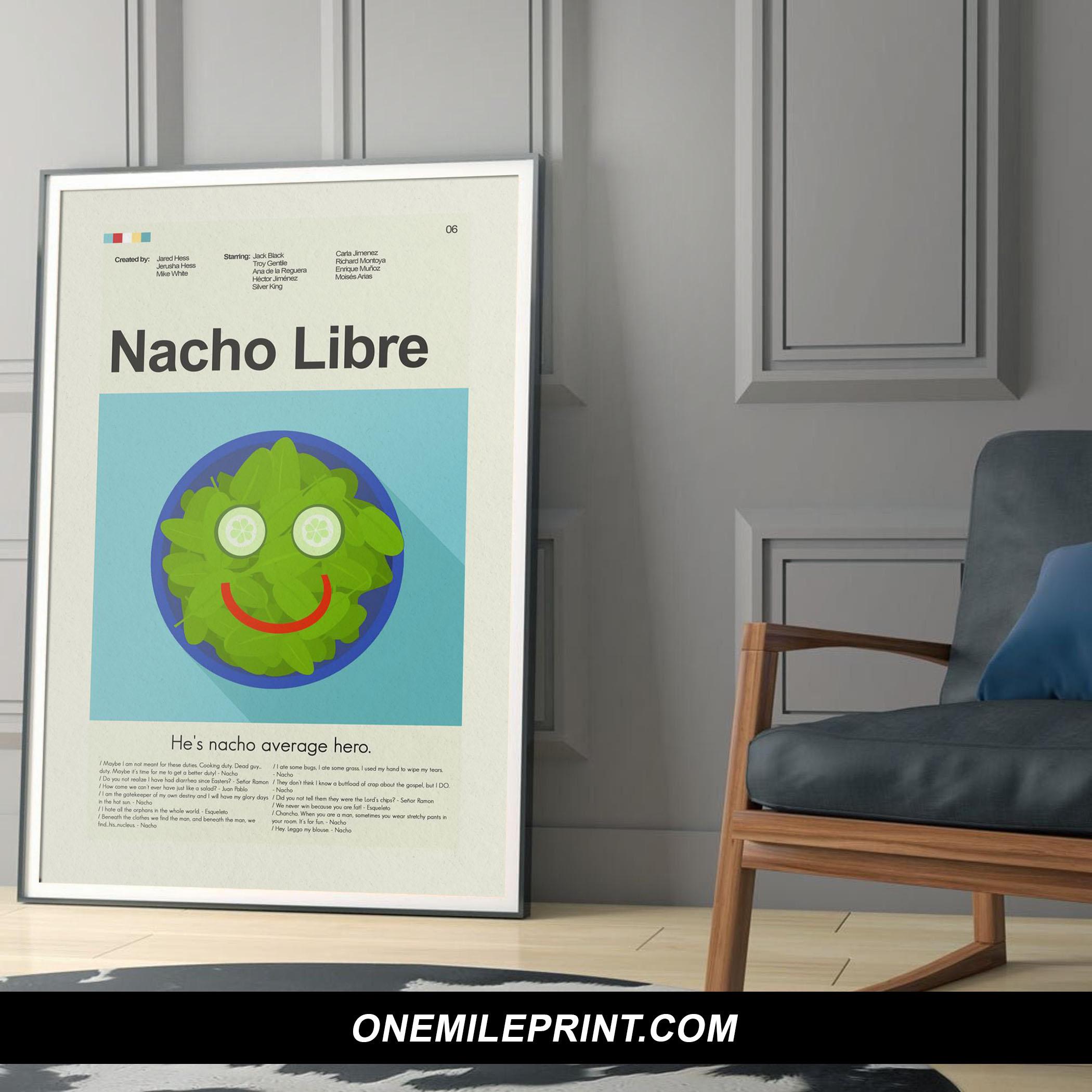 Mid Century Modern Nacho Libre Movie Poster