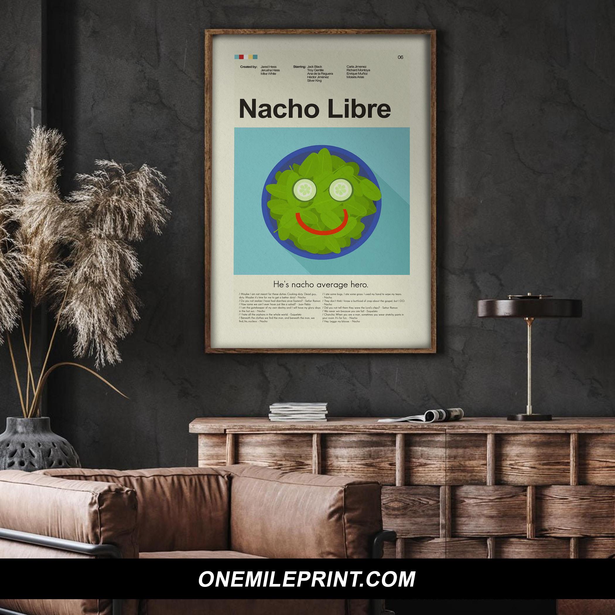 Mid Century Modern Nacho Libre Movie Poster