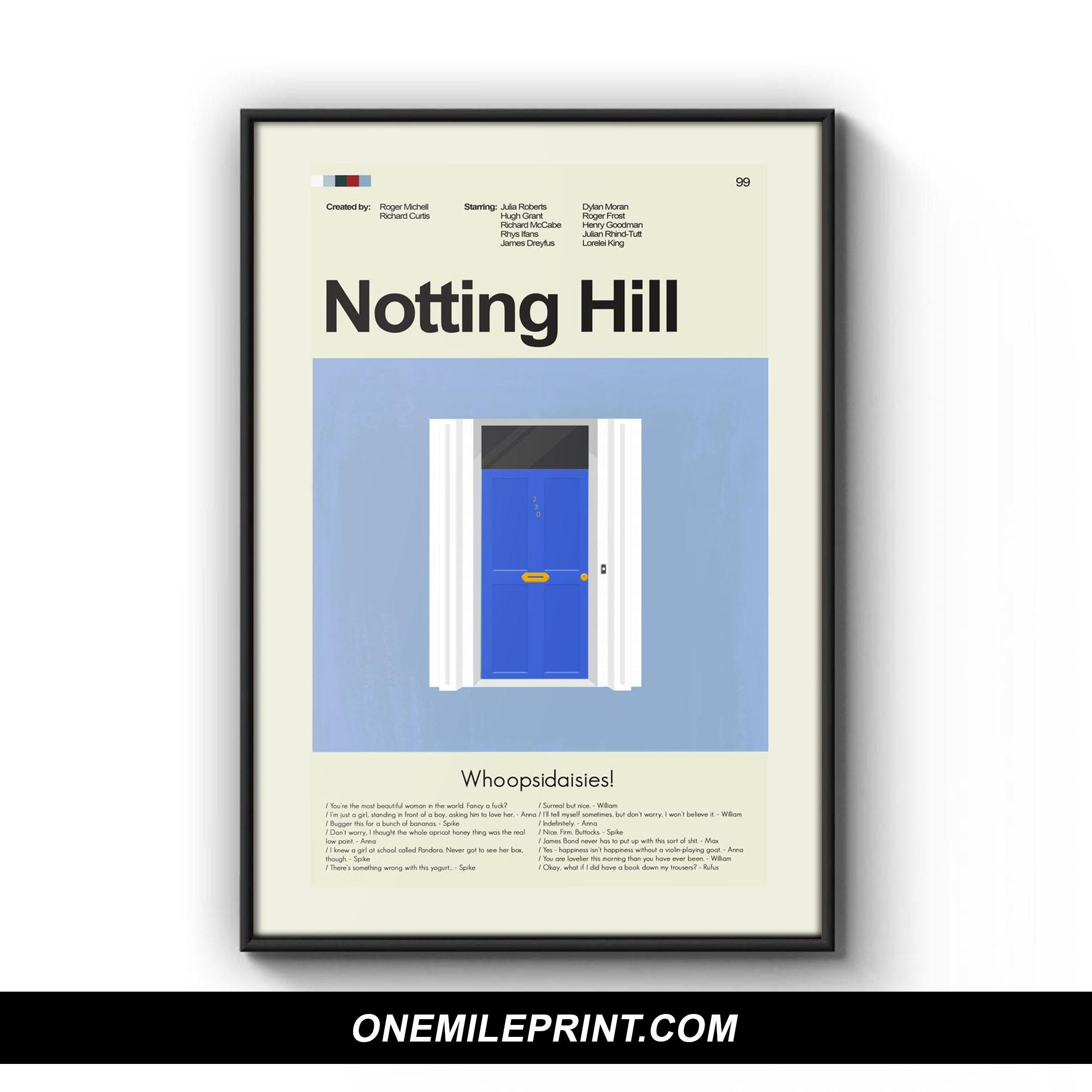 Mid Century Modern Notting Hill Movie Poster