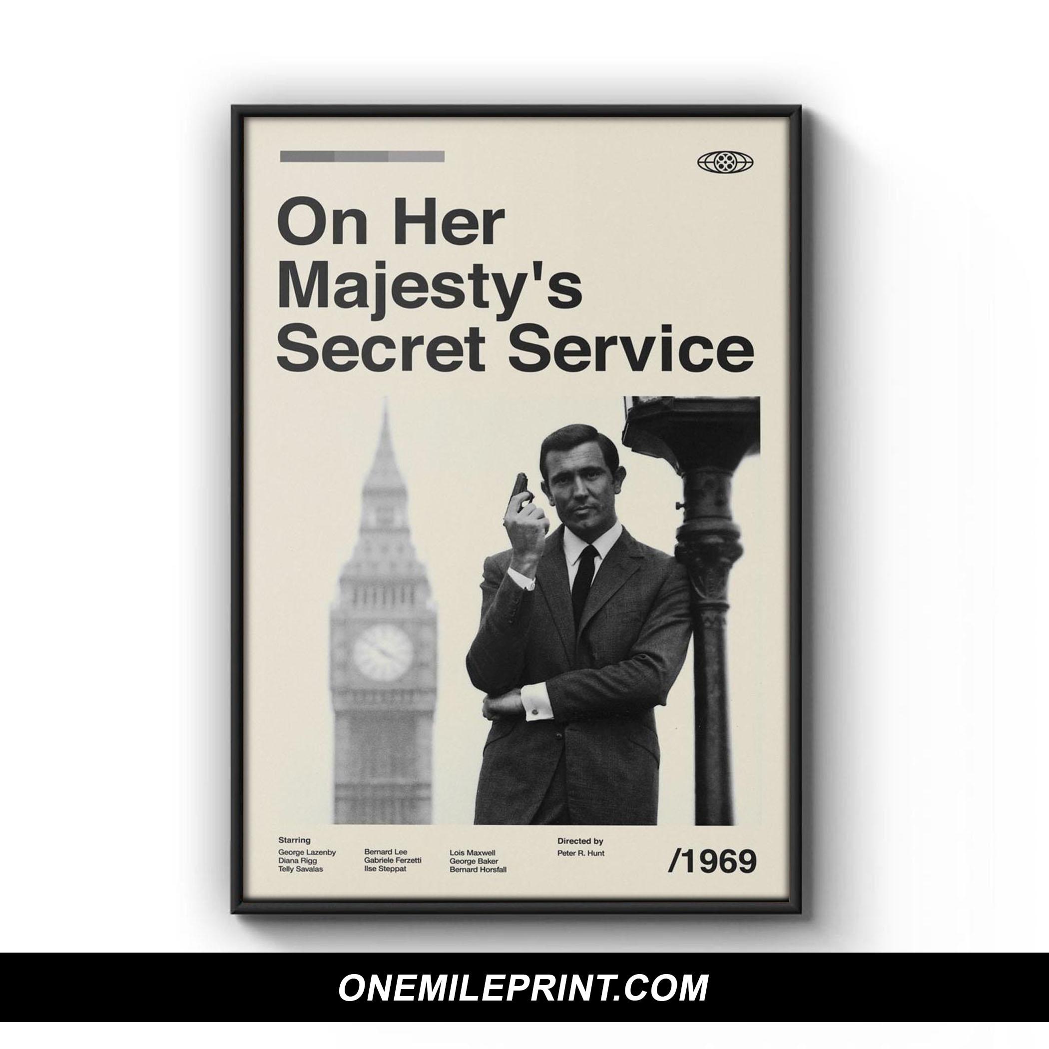 Midcentury On Her Majesty's Secret Service Movie Poster