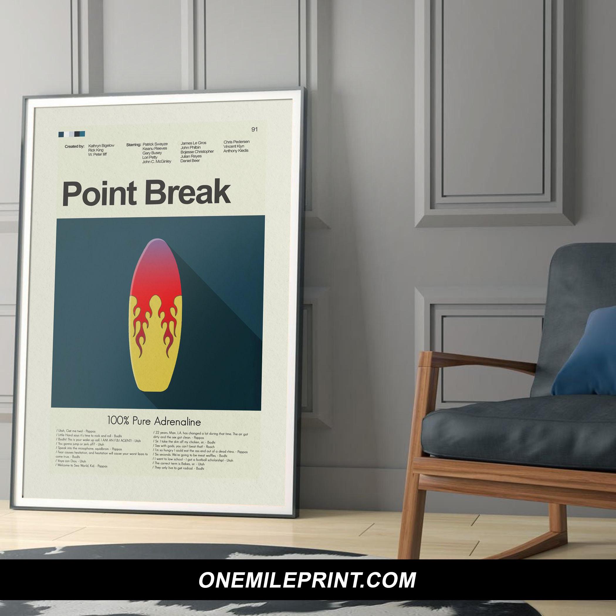 Mid Century Modern Point Break Movie Poster