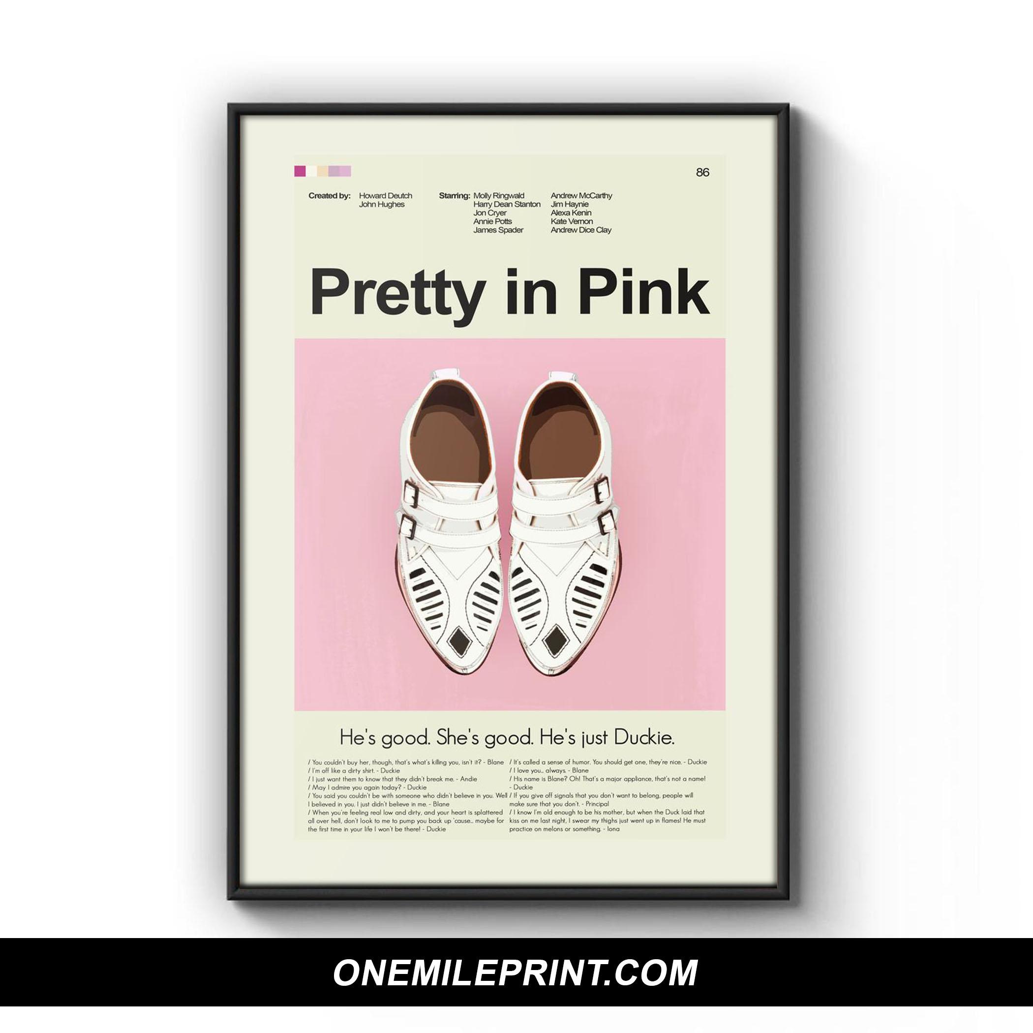 Mid Century Modern Pretty in Pink Movie Poster