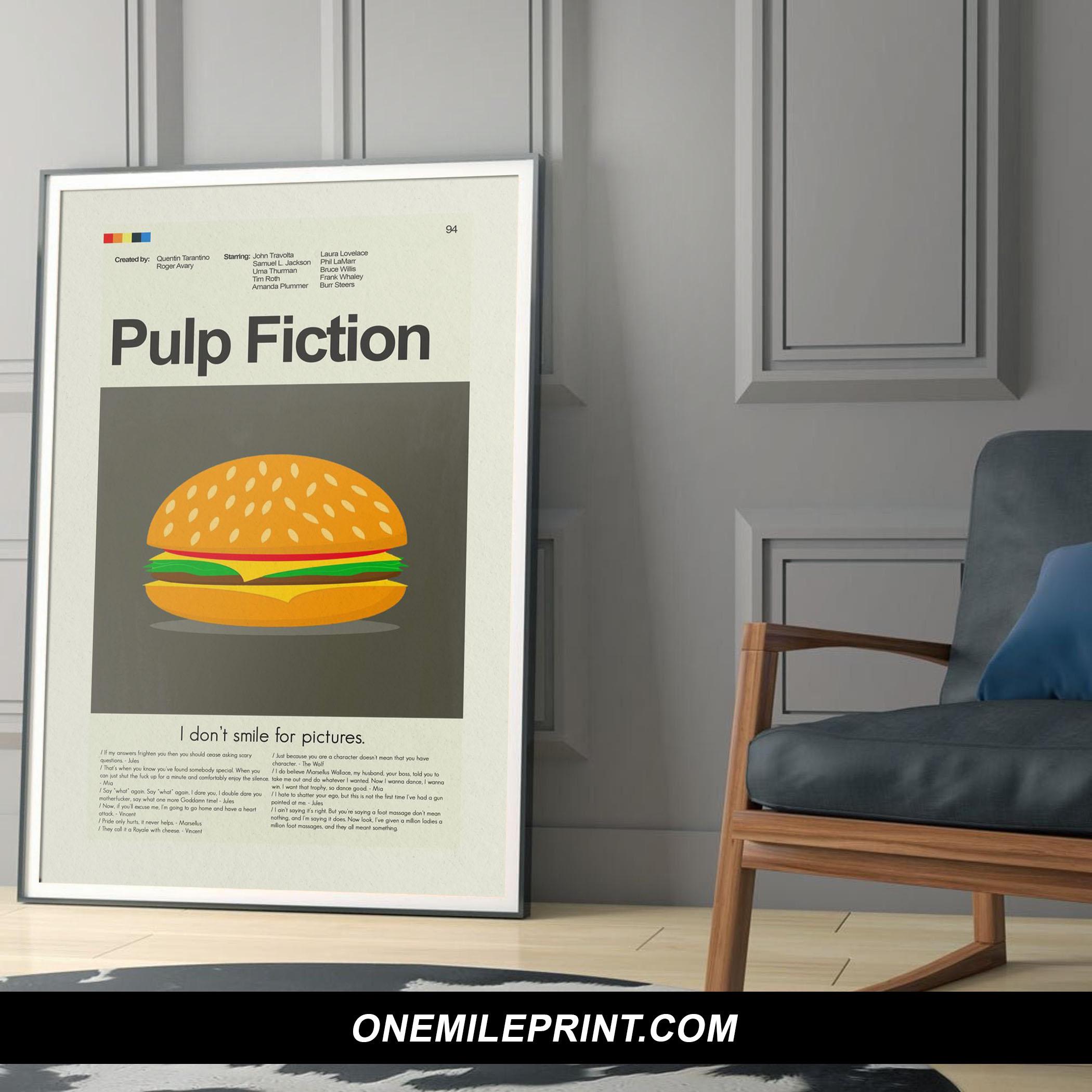 Mid Century Modern Pulp Fiction Movie Poster