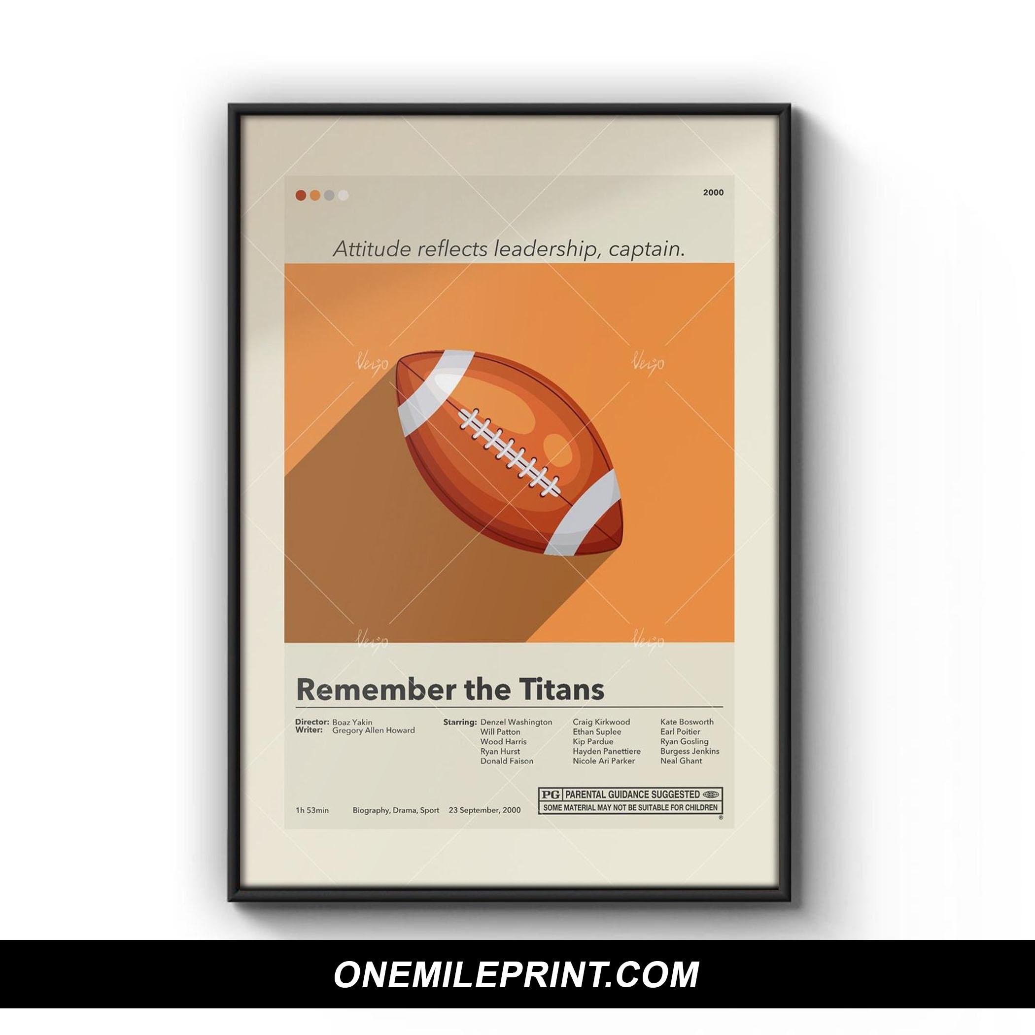 Minimalist Remember the Titans Movie Poster