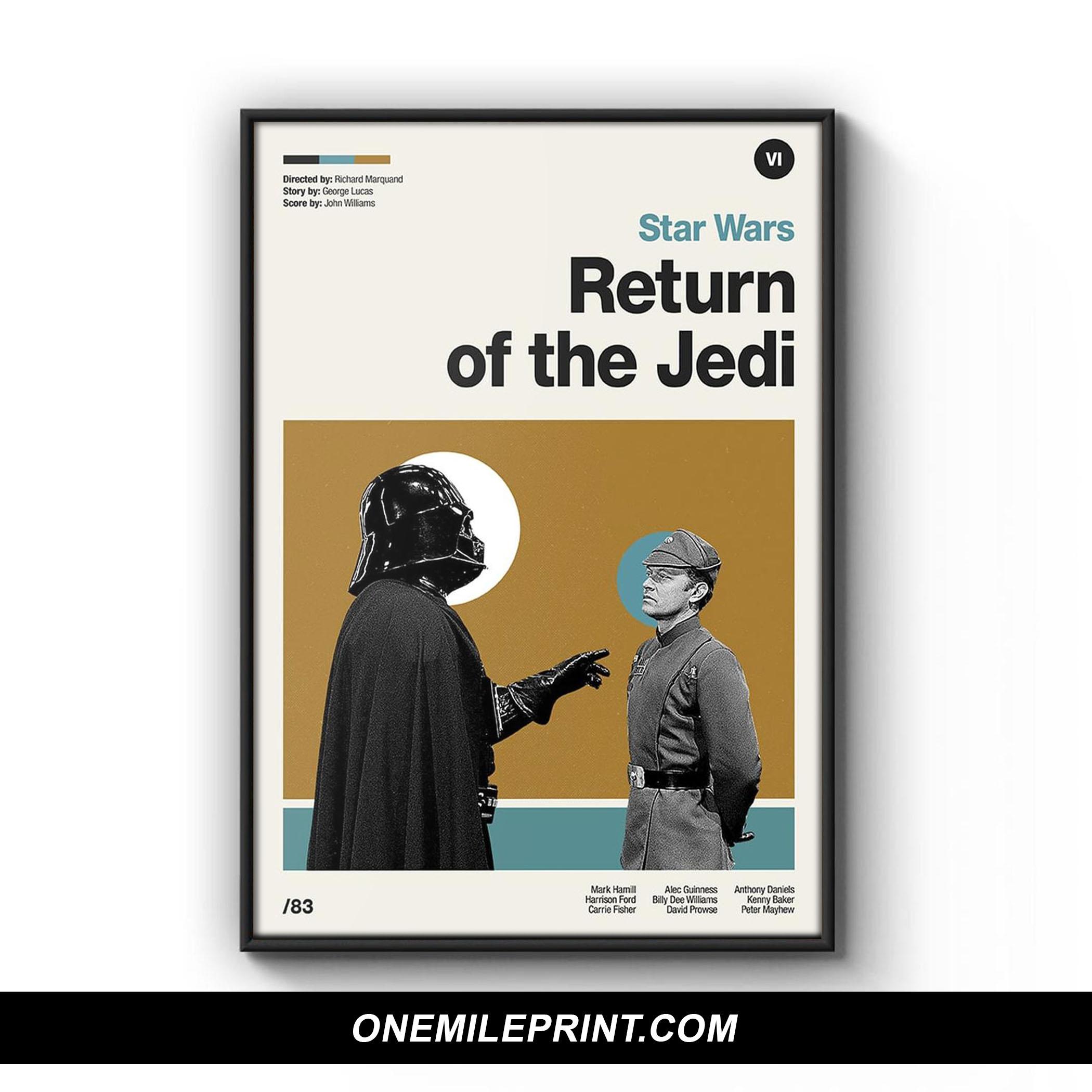Retro Modern Return of the Jedi Movie Poster