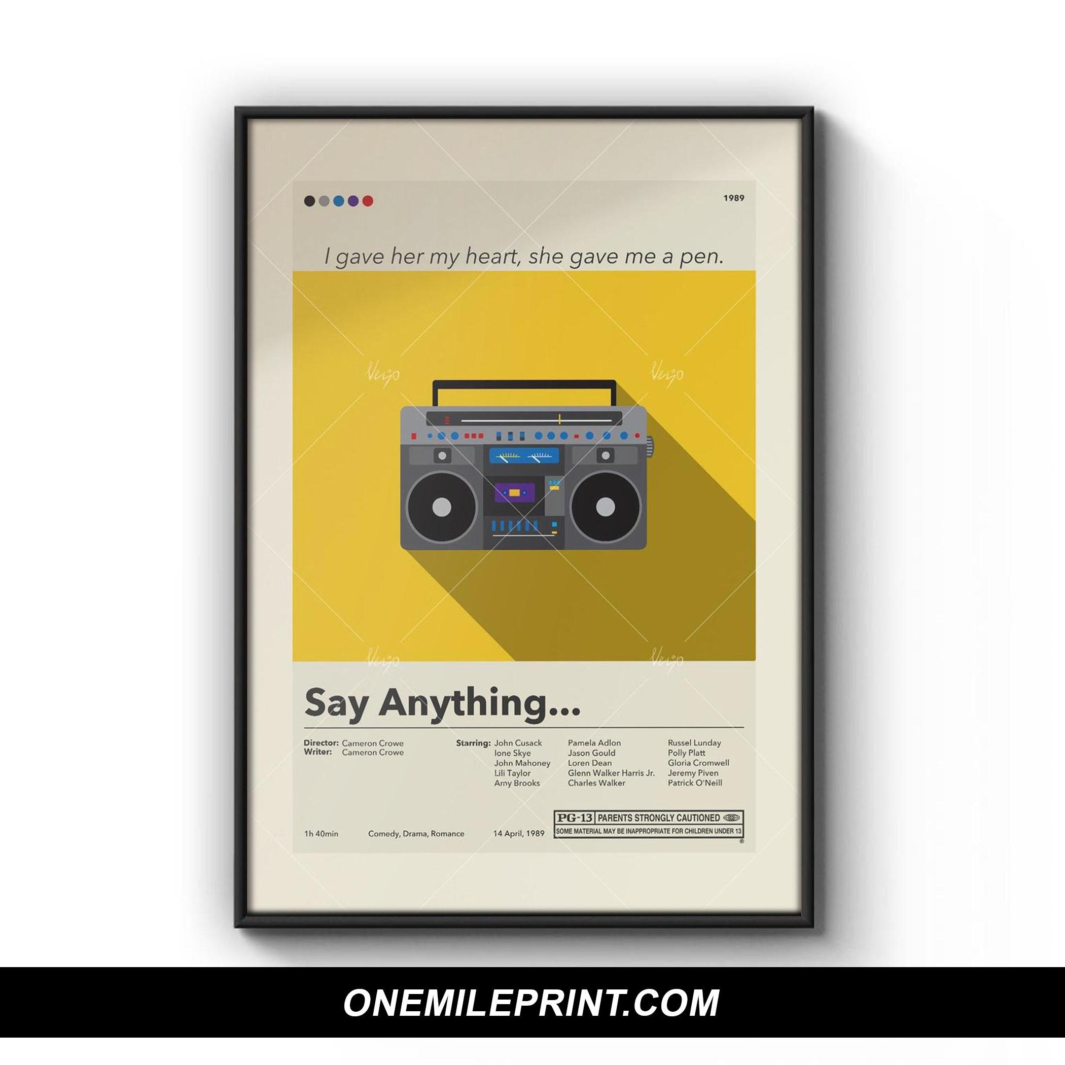 Minimalist Say Anything... Movie Poster