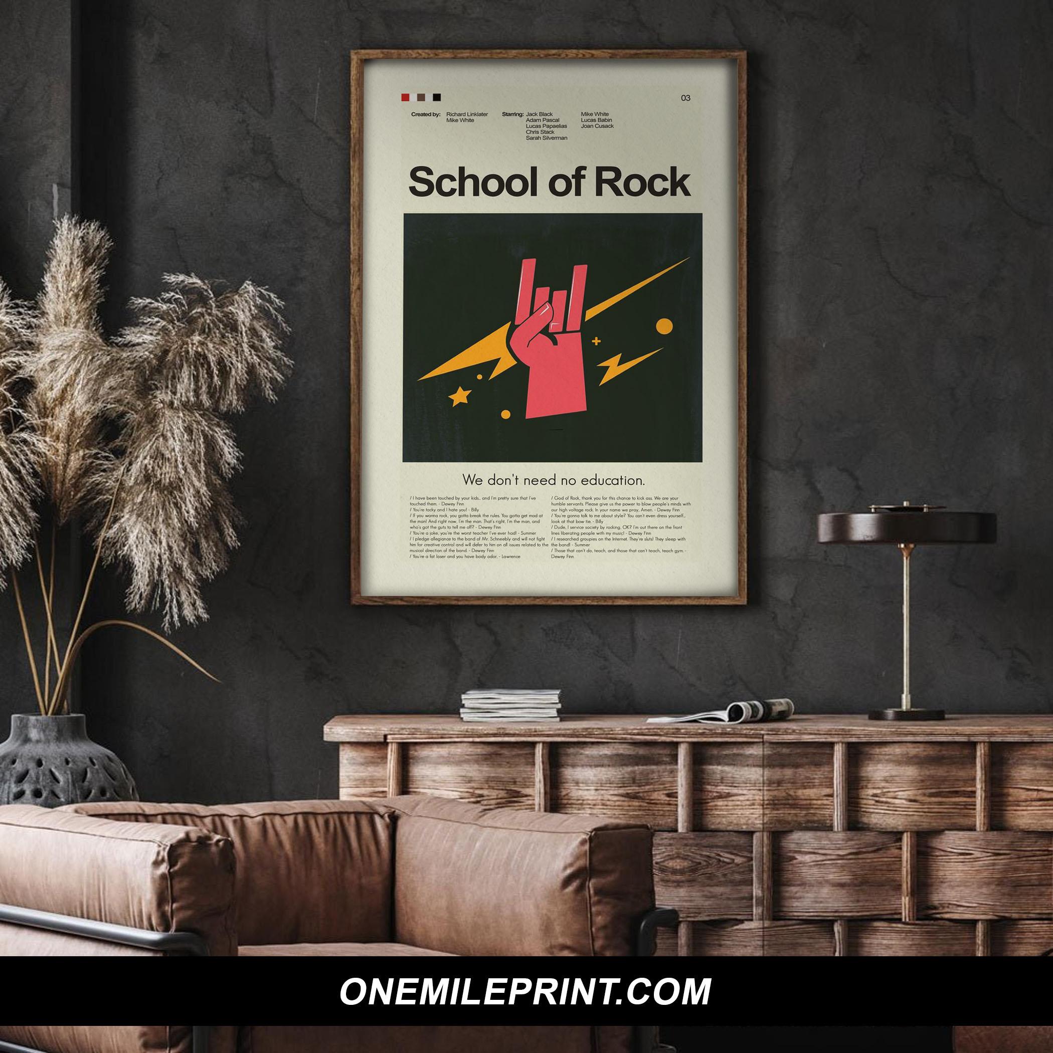 Mid Century Modern School of Rock Movie Poster