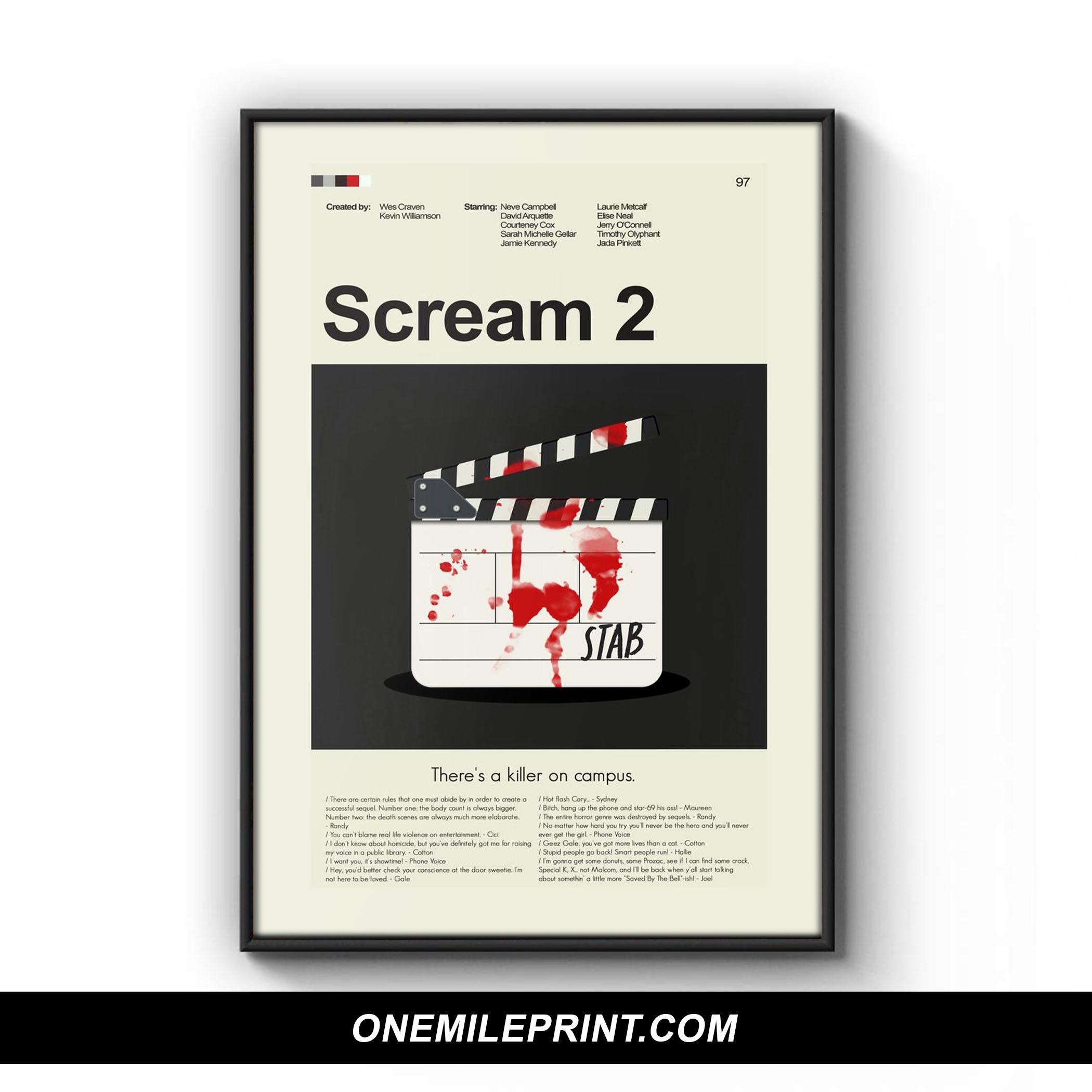 Mid Century Modern Scream 2 Movie Poster