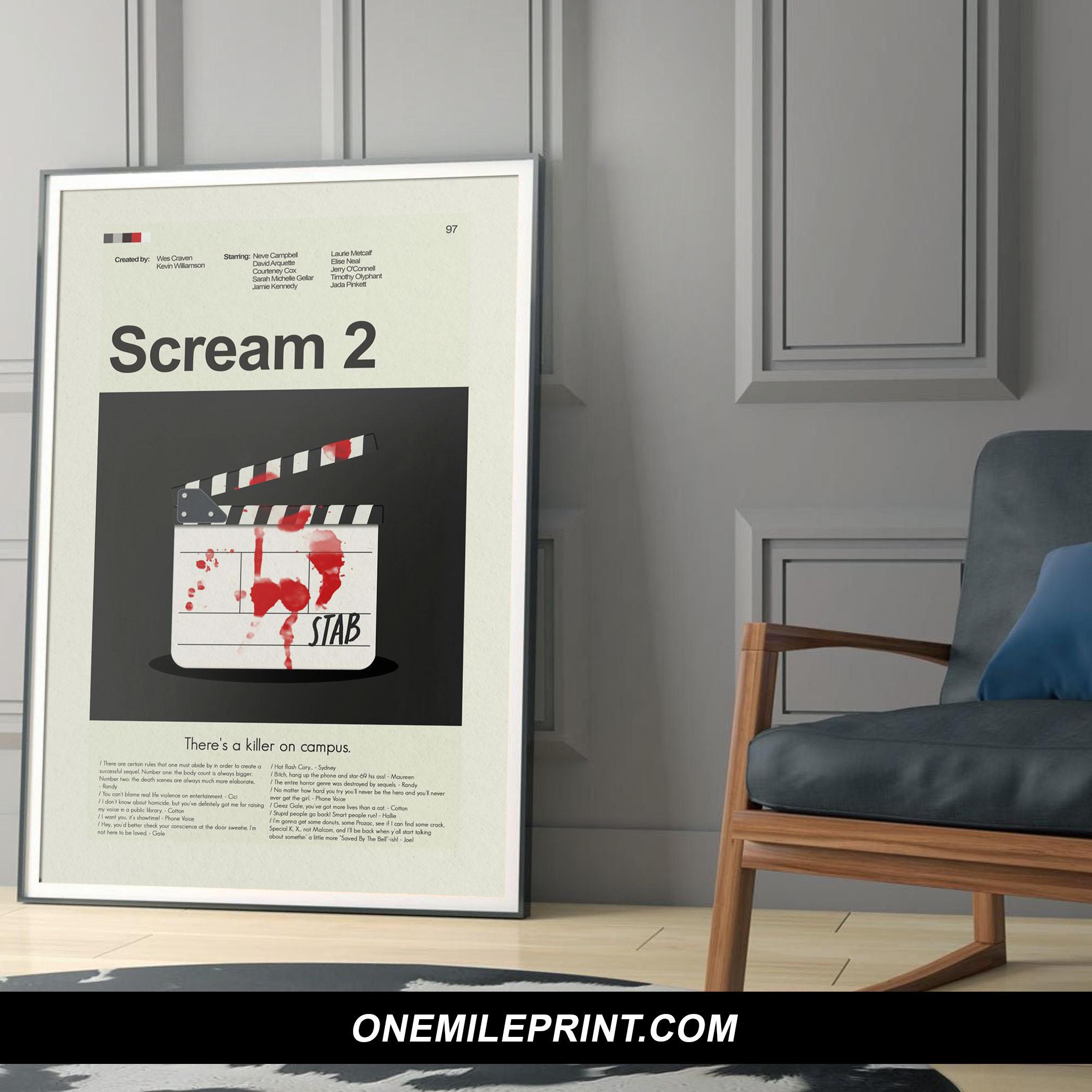Mid Century Modern Scream 2 Movie Poster