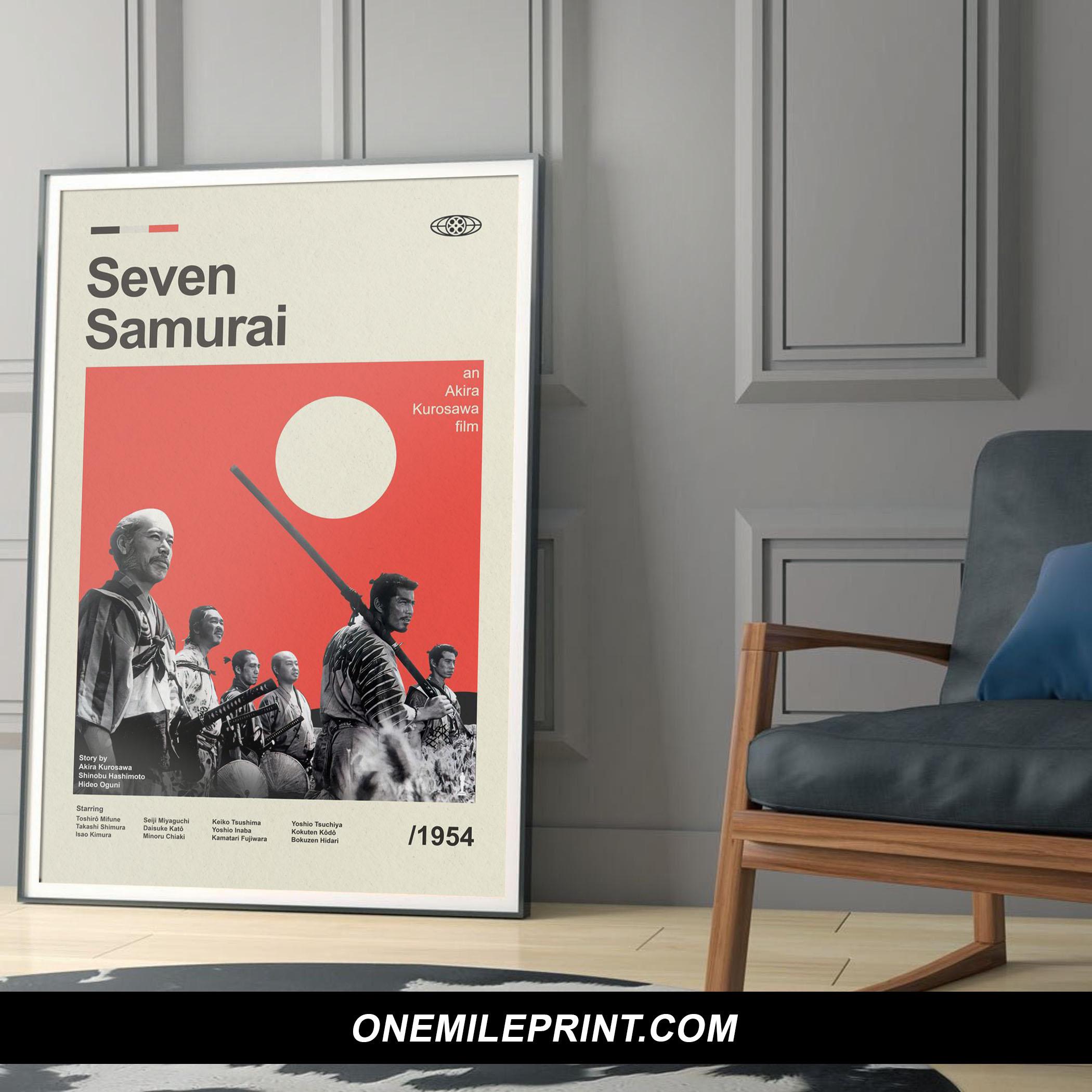 Mid Century Seven Samurai Movie Poster