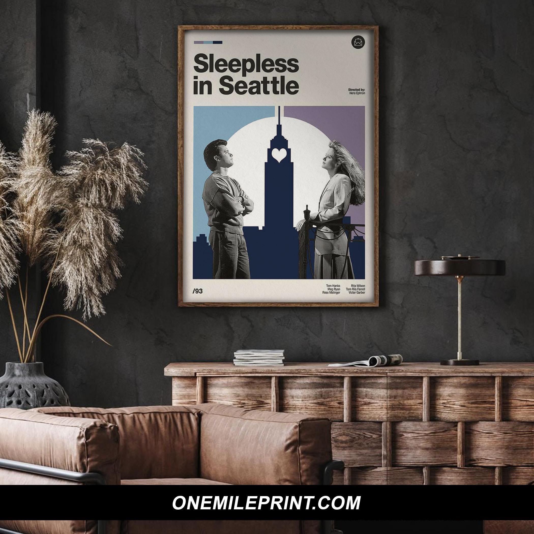Retro Modern Sleepless in Seattle Movie Poster
