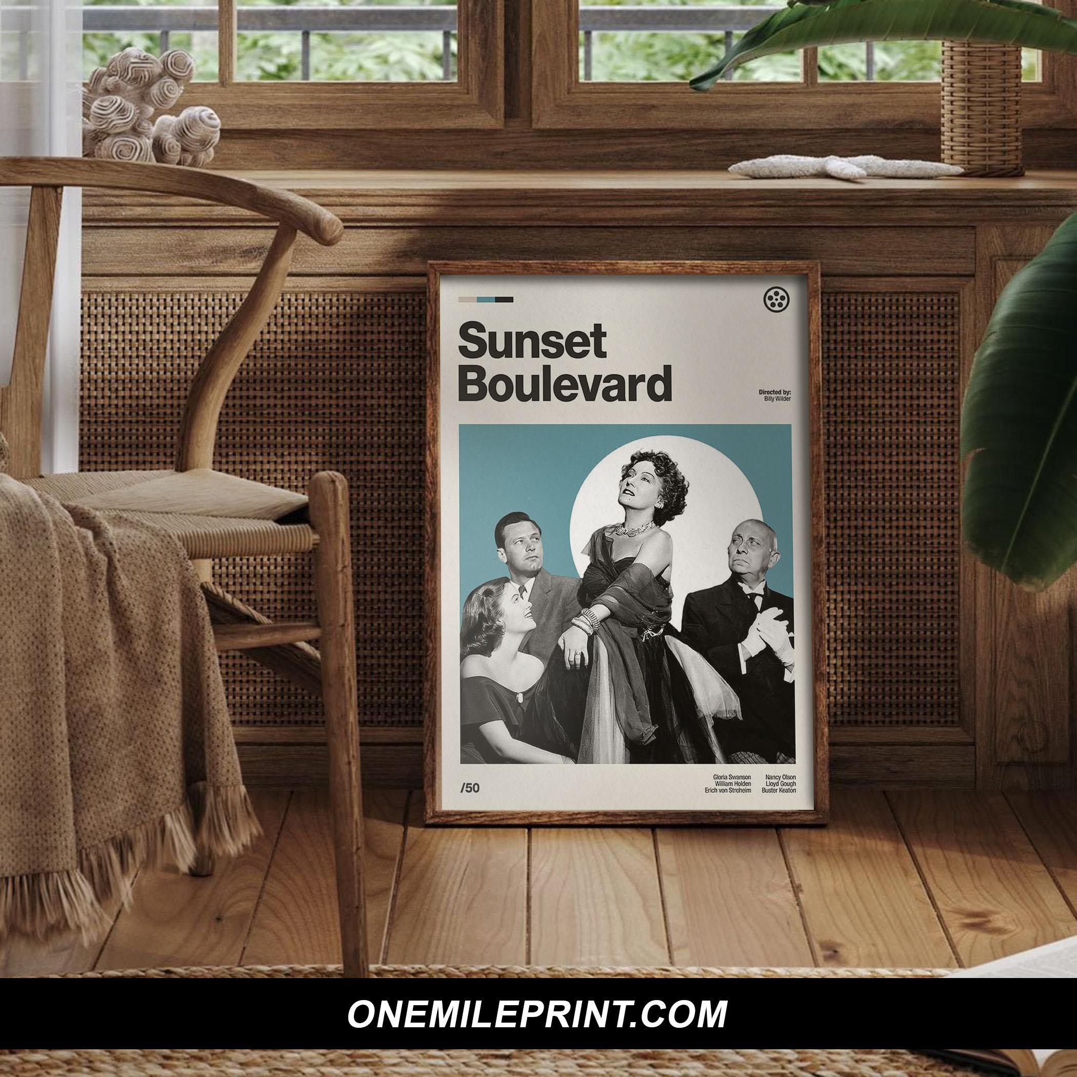 Retro Modern Sunset Boulevard Movie Poster