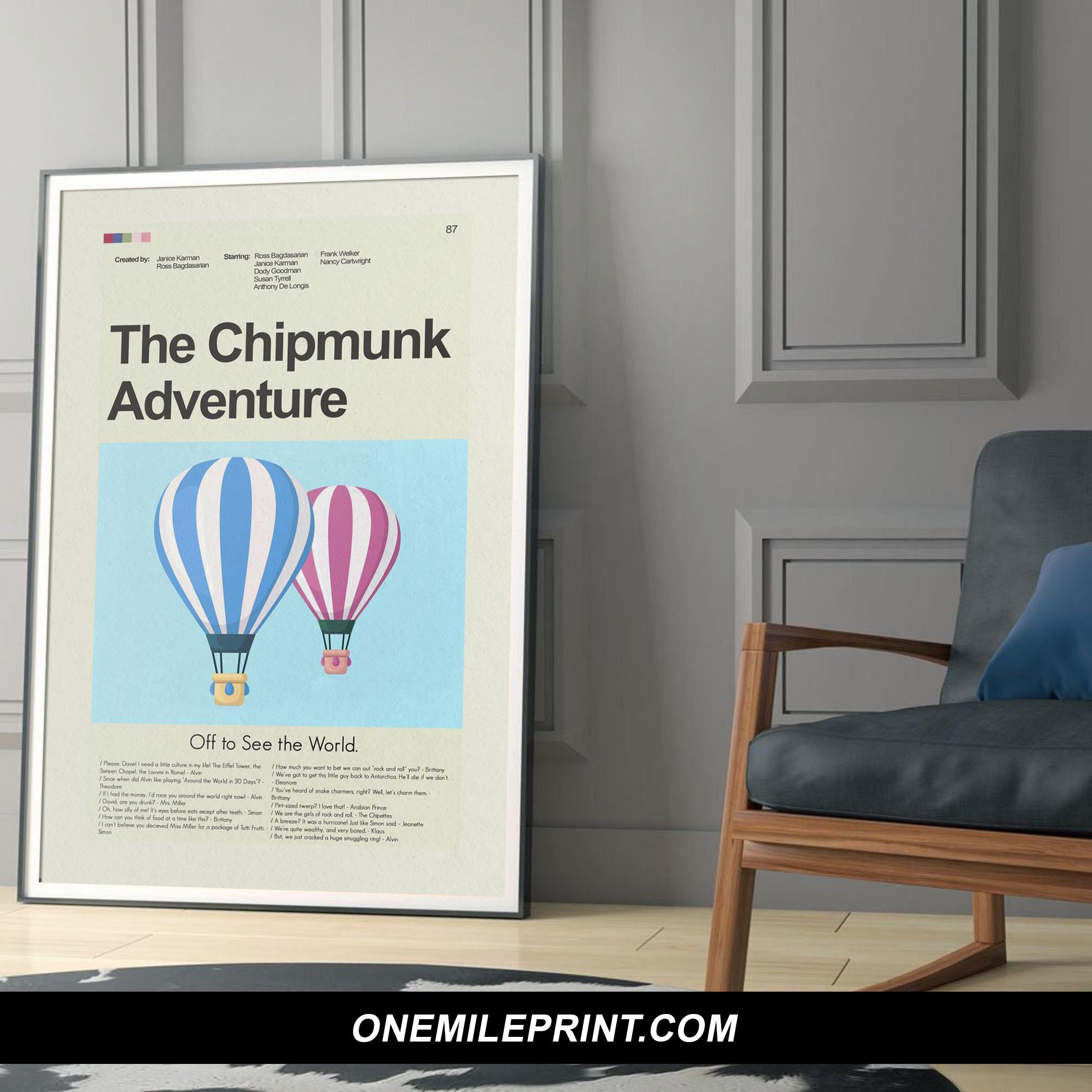 Mid Century Modern The Chipmunk Adventure Movie Poster