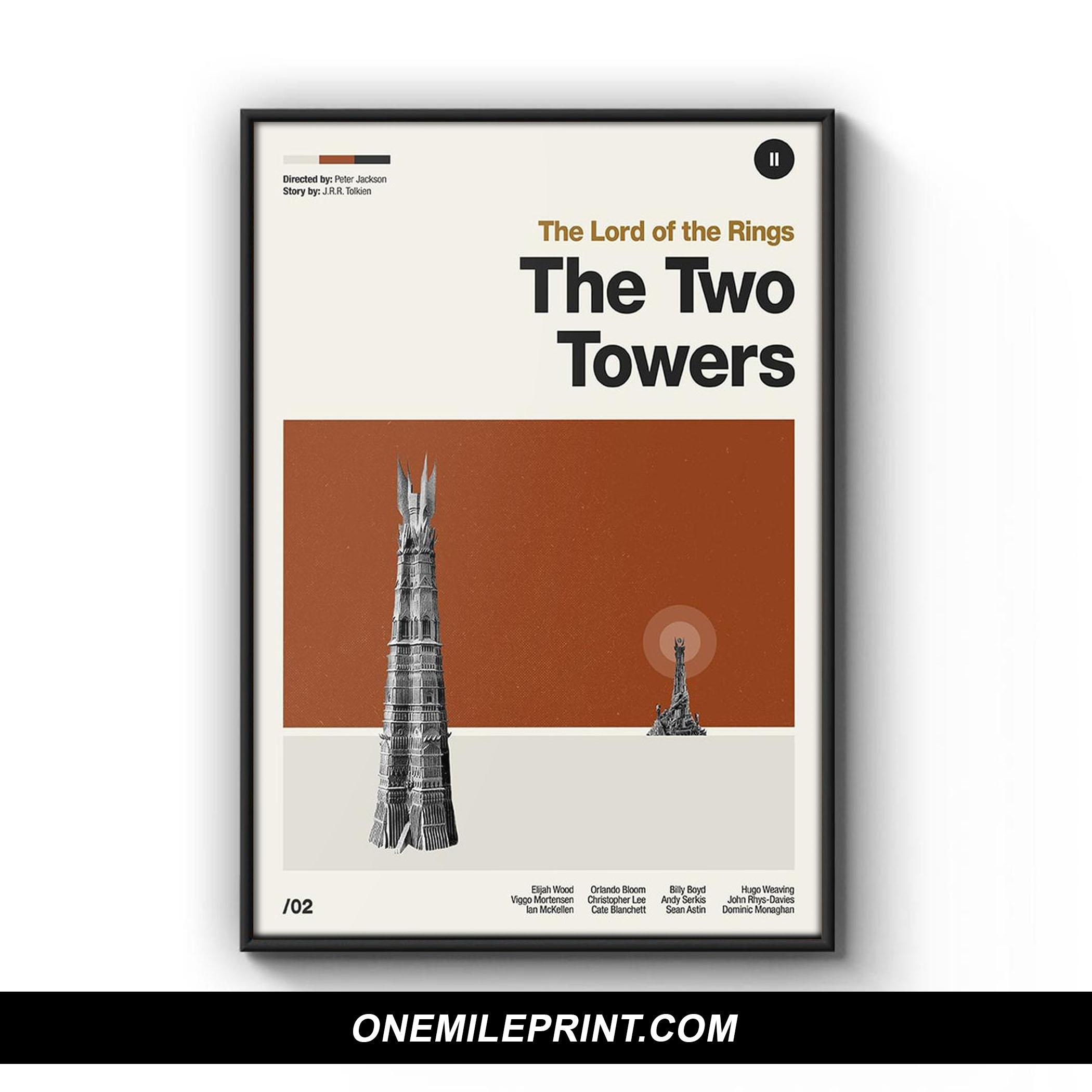 Retro Modern The Lord of the Rings: The Two Towers Movie Poster