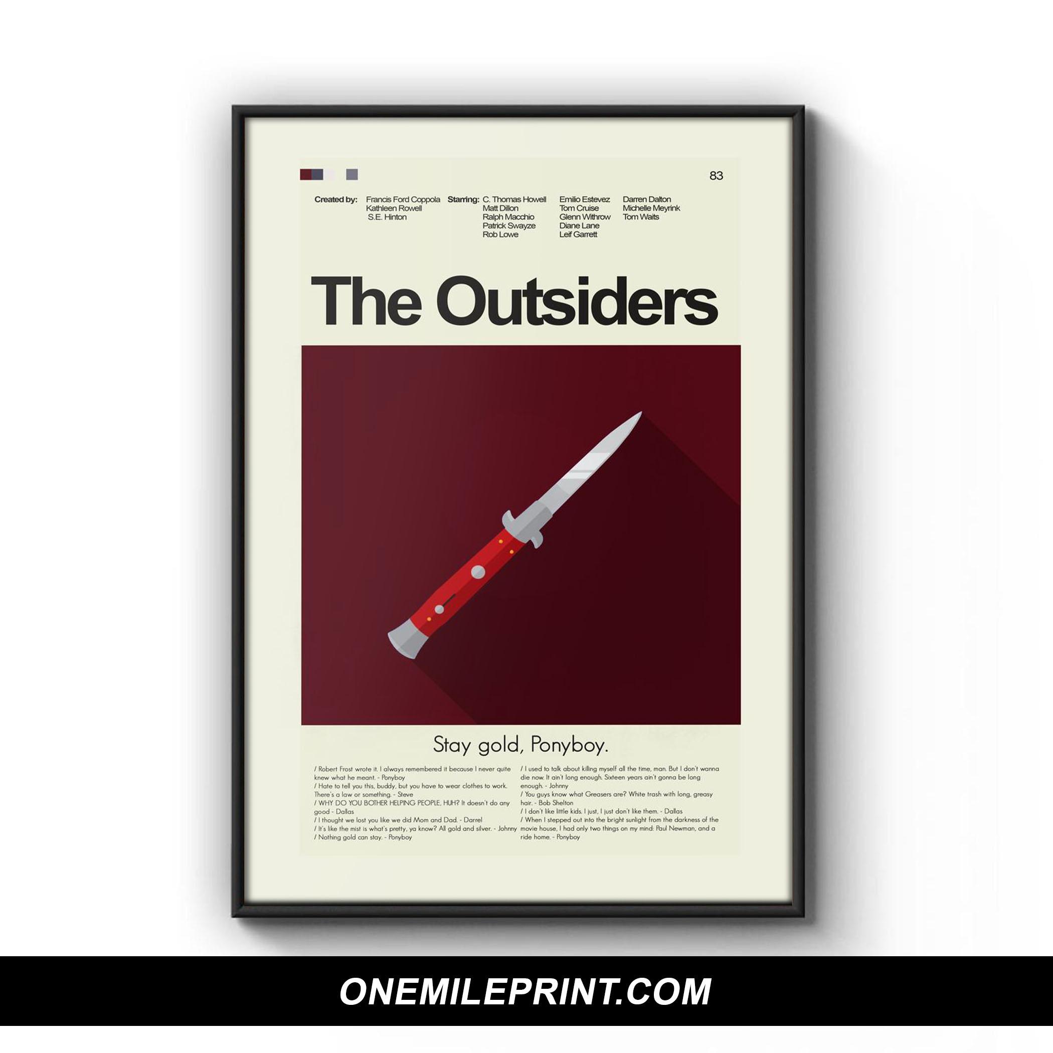 Mid Century Modern The Outsiders Movie Poster