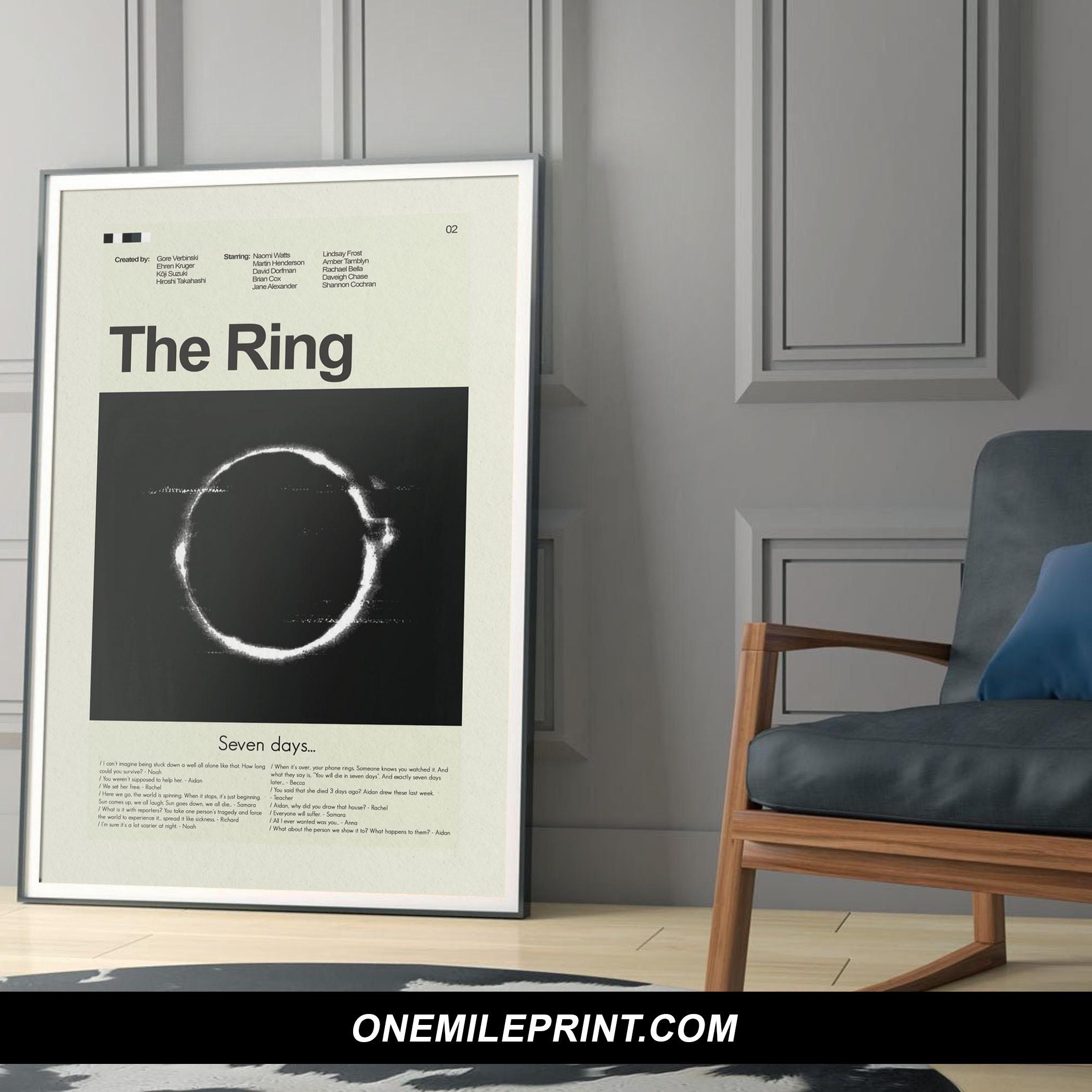 Mid Century Modern The Ring Movie Poster