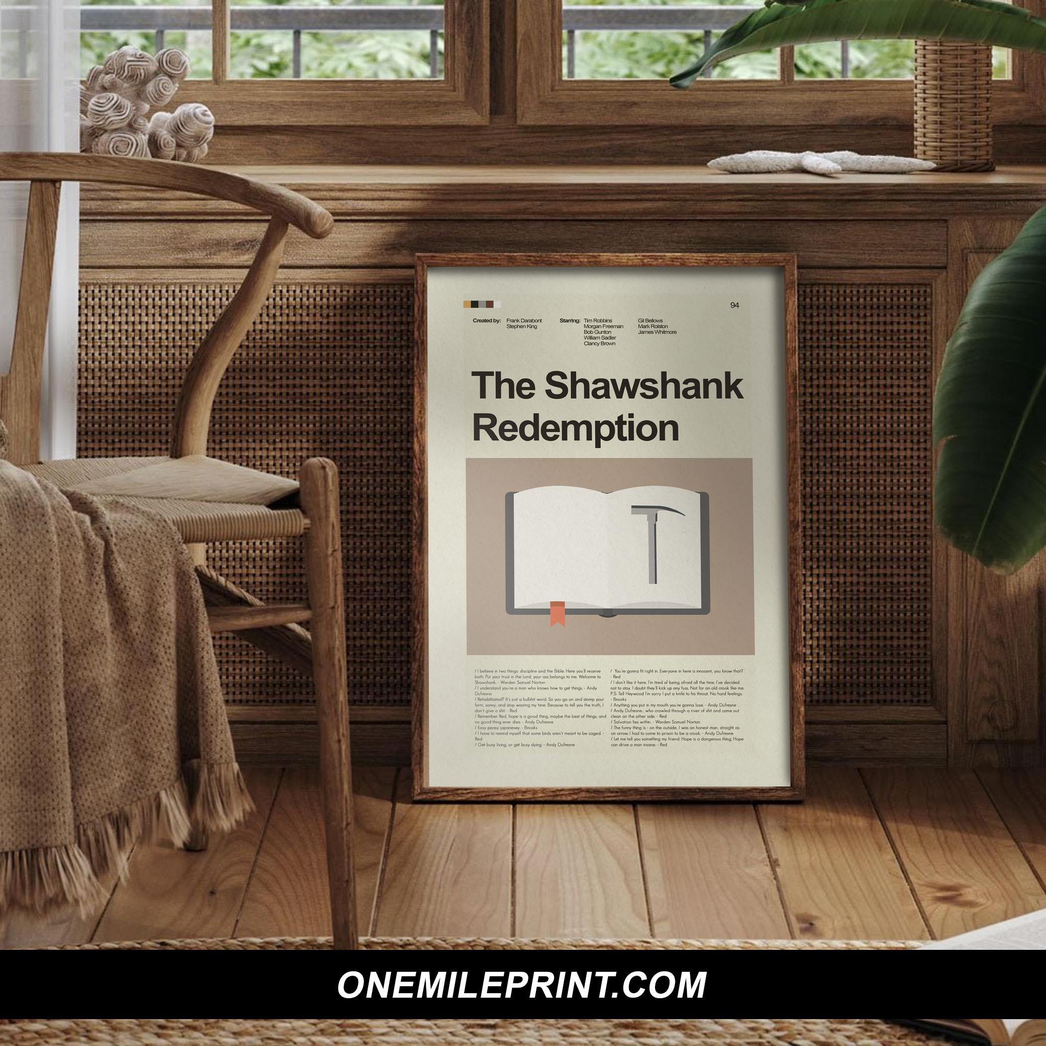 Mid Century Modern The Shawshank Redemption Movie Poster