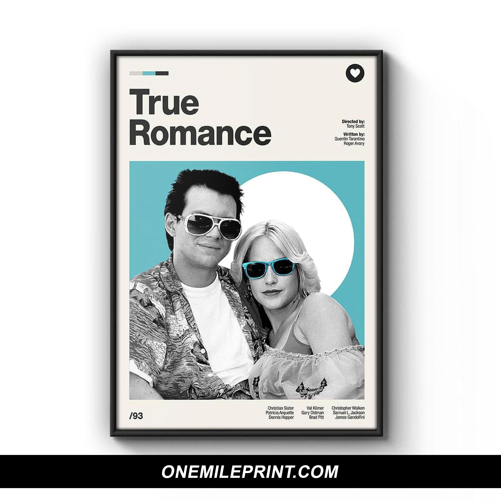 Retro Modern True Romance Movie Poster