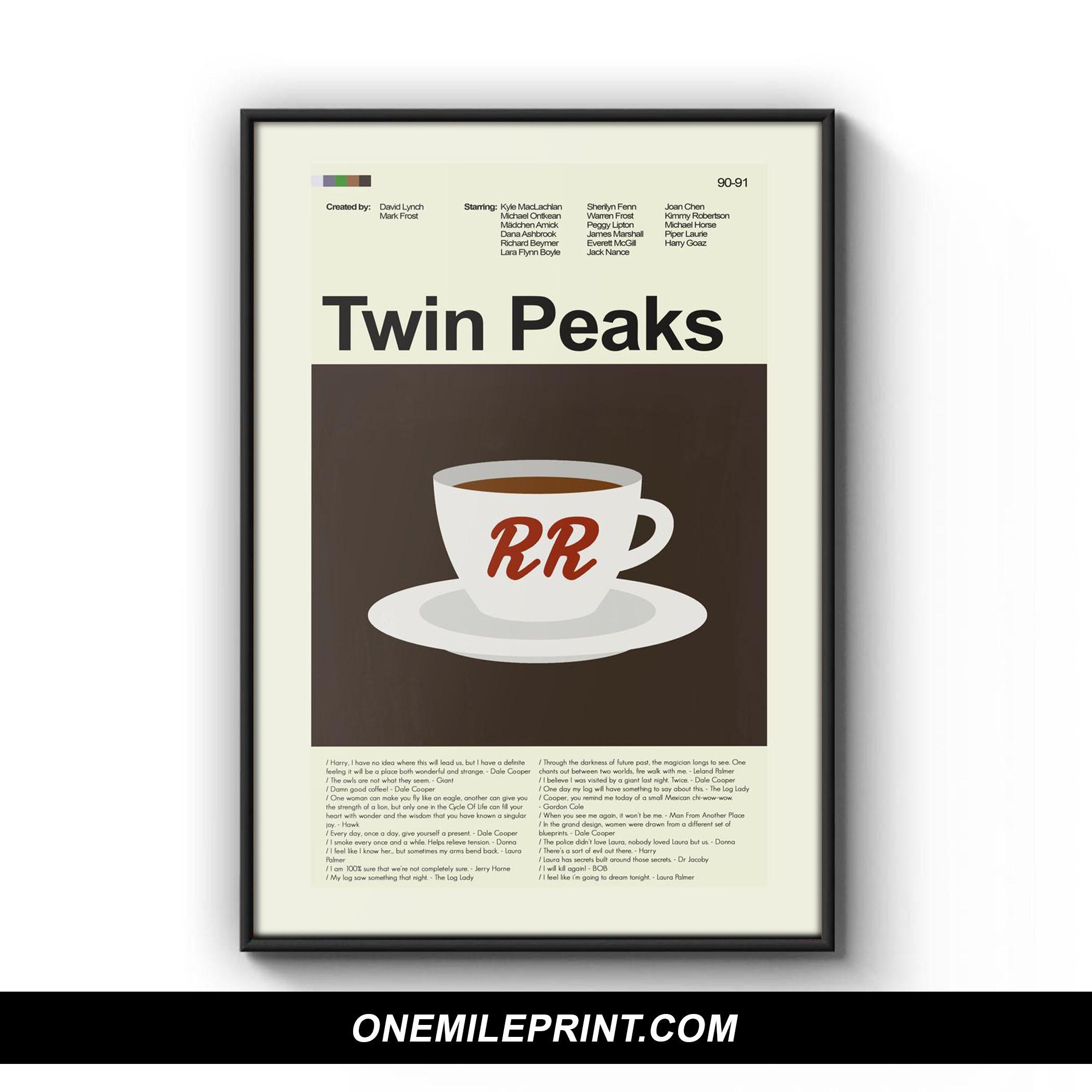 Mid Century Modern Twin Peaks Movie Poster