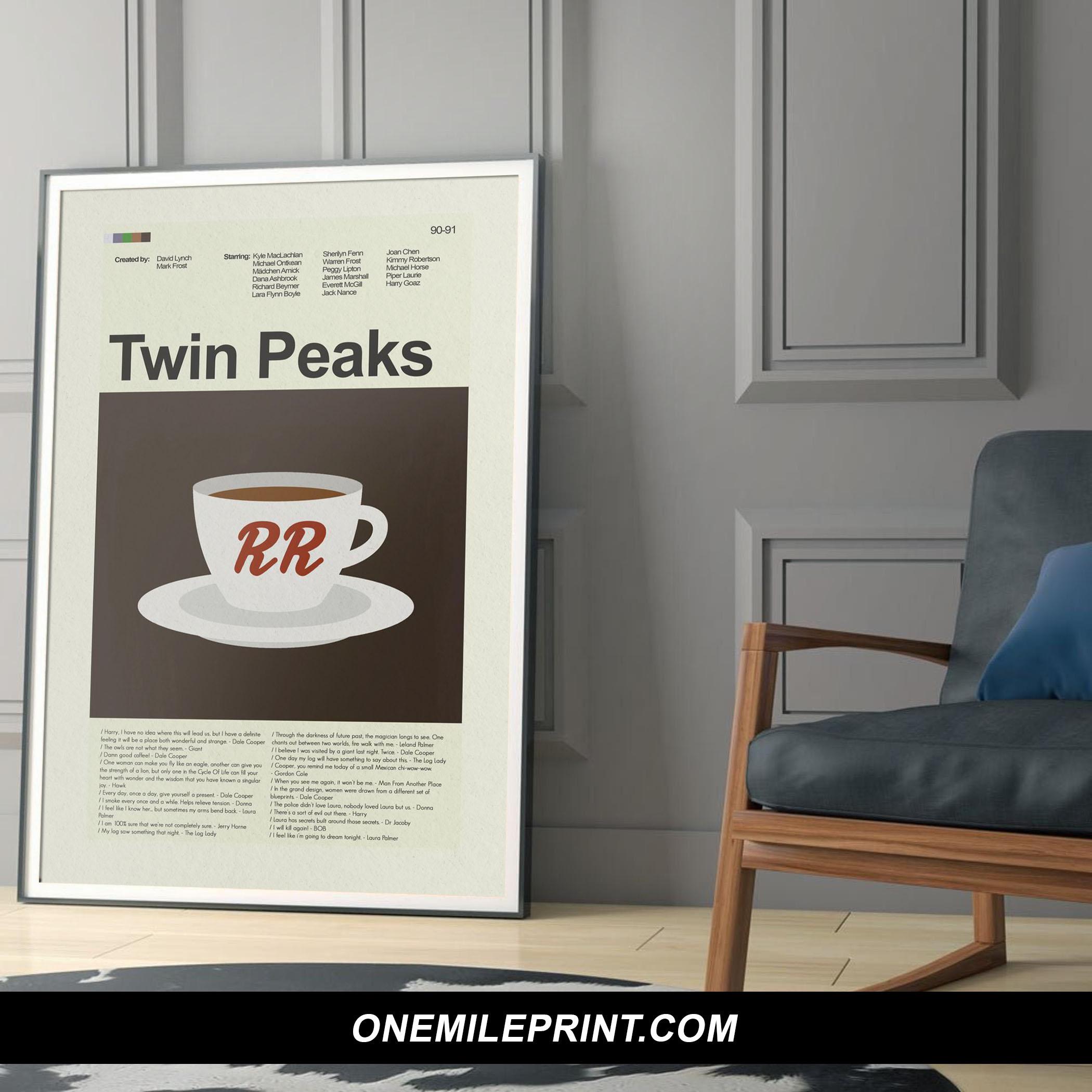 Mid Century Modern Twin Peaks Movie Poster