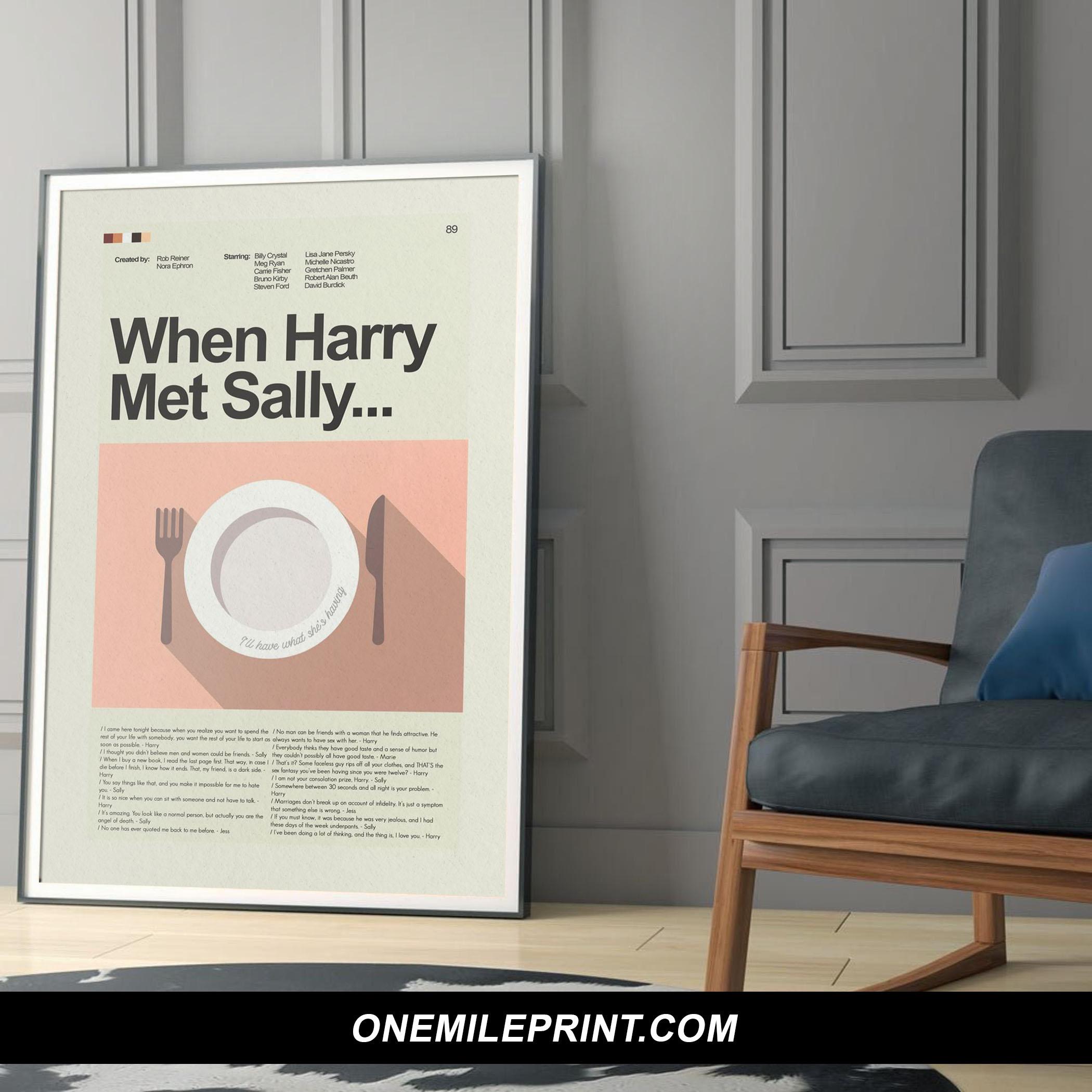 Mid Century Modern When Harry Met Sally... Movie Poster