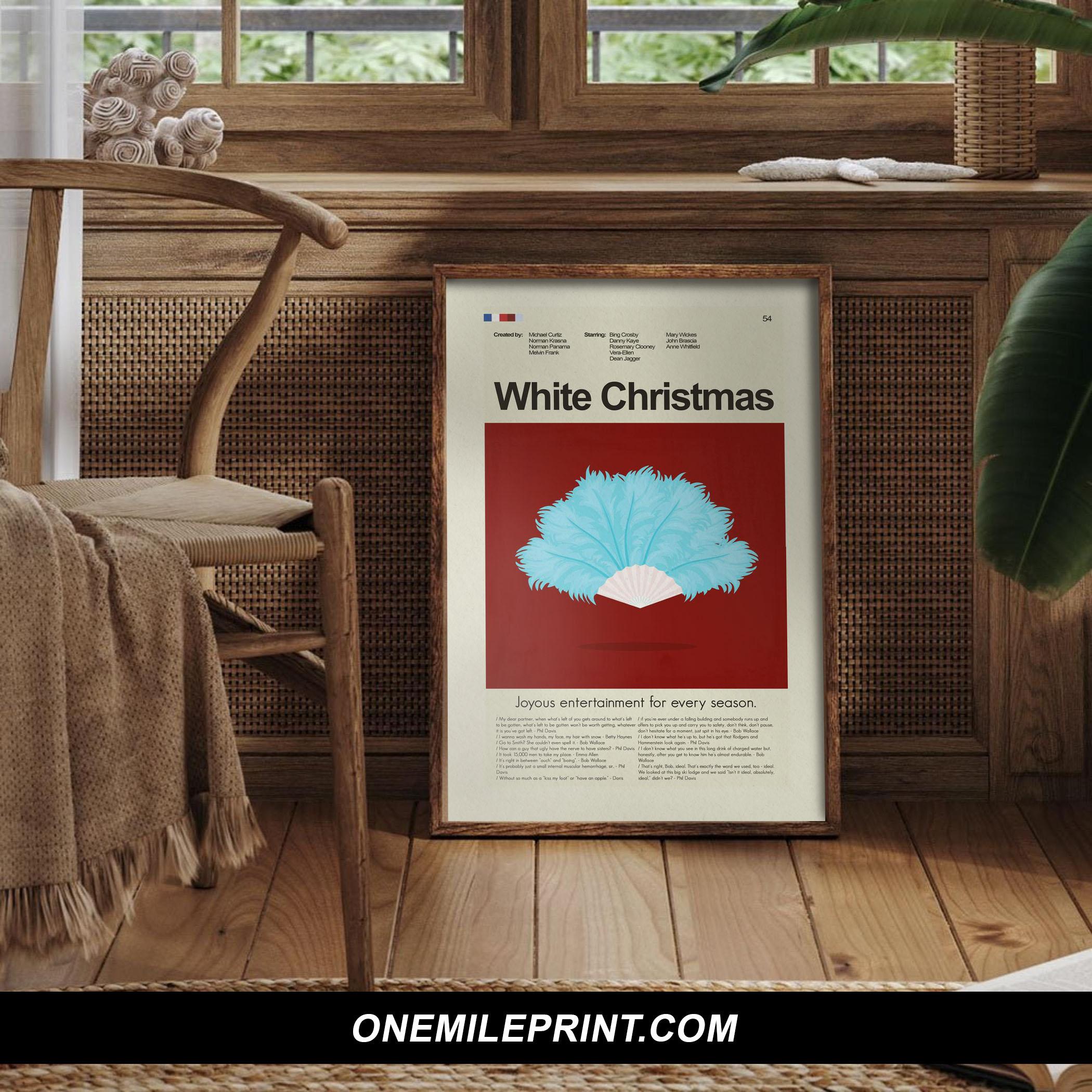 Mid Century Modern White Christmas Movie Poster