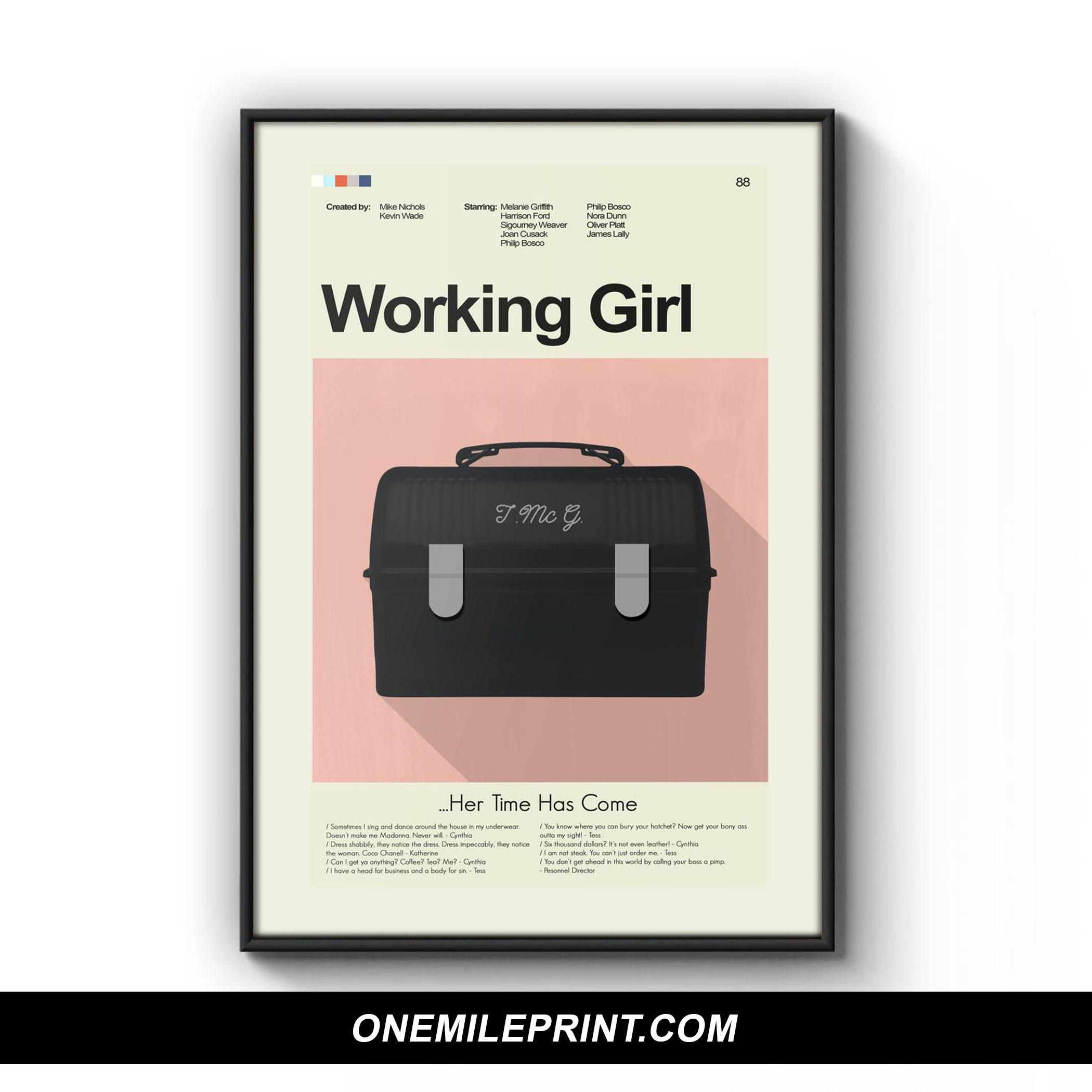 Mid Century Modern Working Girl Movie Poster