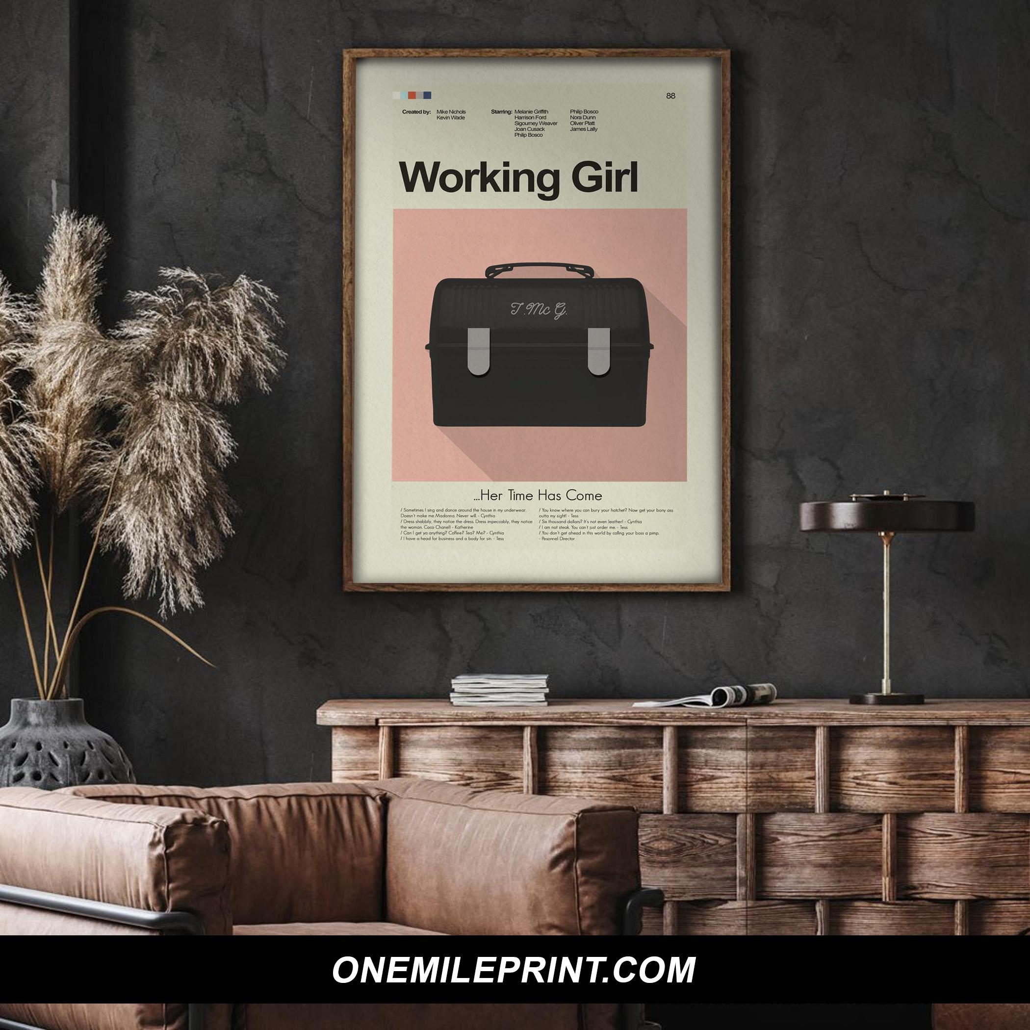 Mid Century Modern Working Girl Movie Poster